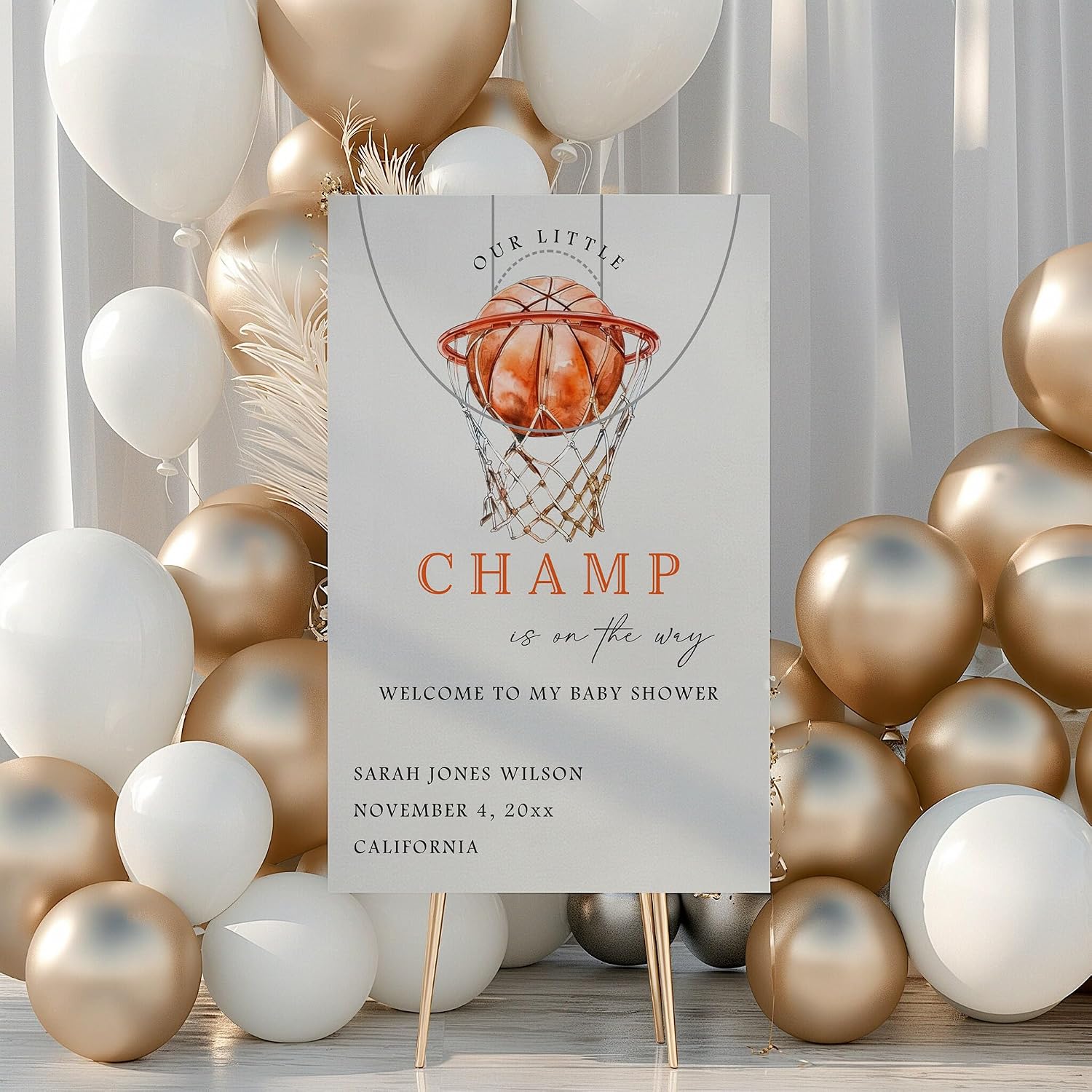 Amazon.com : Our Little Champ Is On The Way Custom Baby Shower Welcome ...
