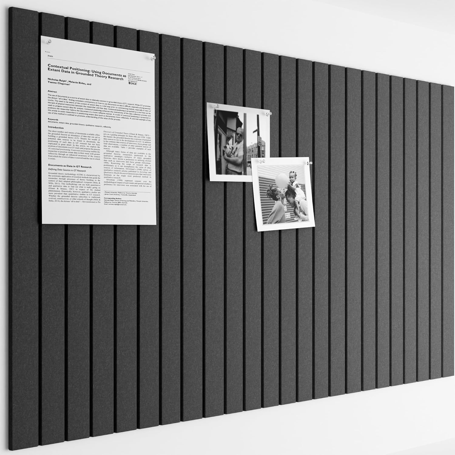 Large Cork Board Alternative - Slat Wall Paneling, Felt Bulletin Board ...