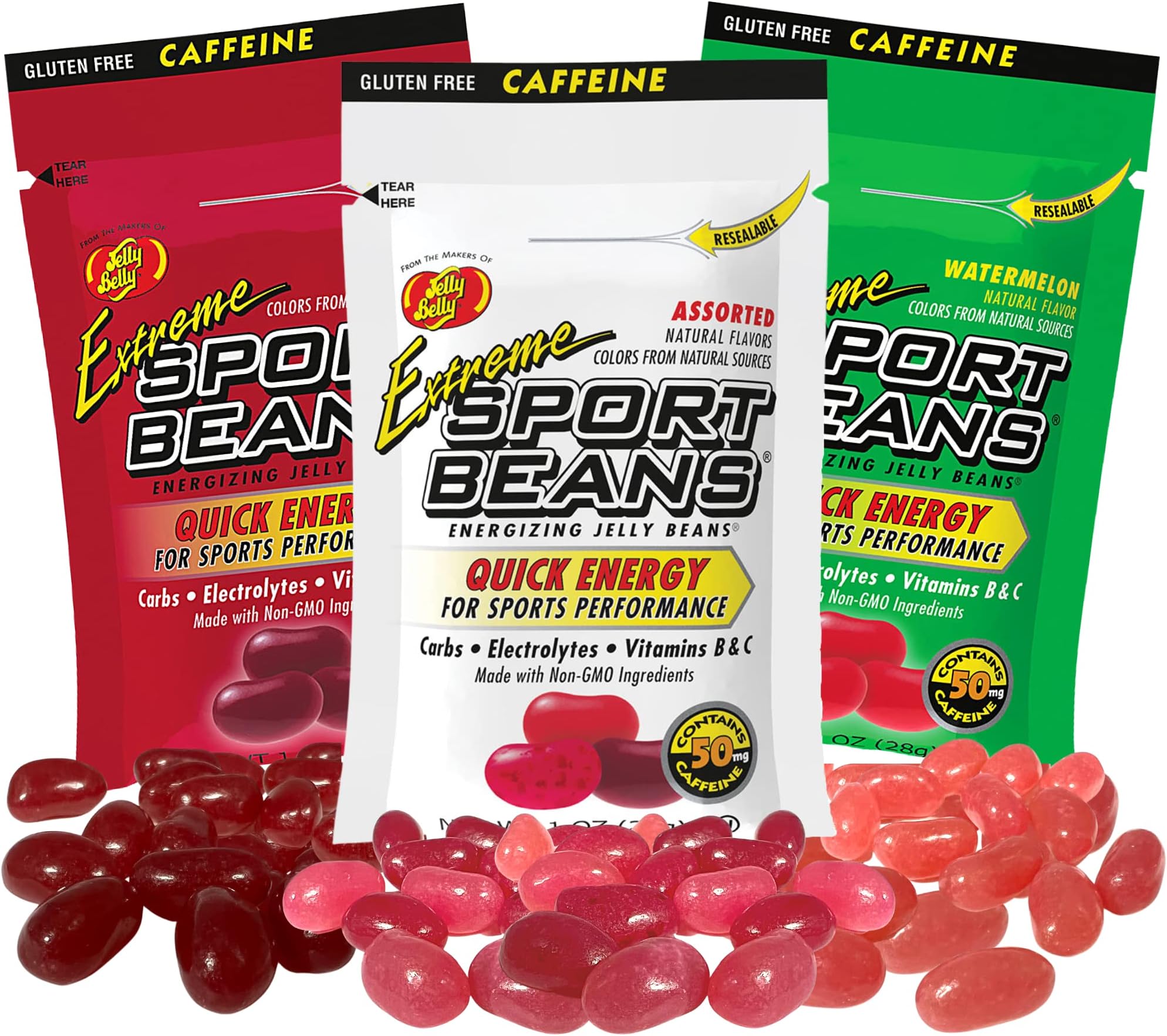 Amazon.com : Jelly Belly Extreme Sport Beans, Caffeinated Jelly Beans ...