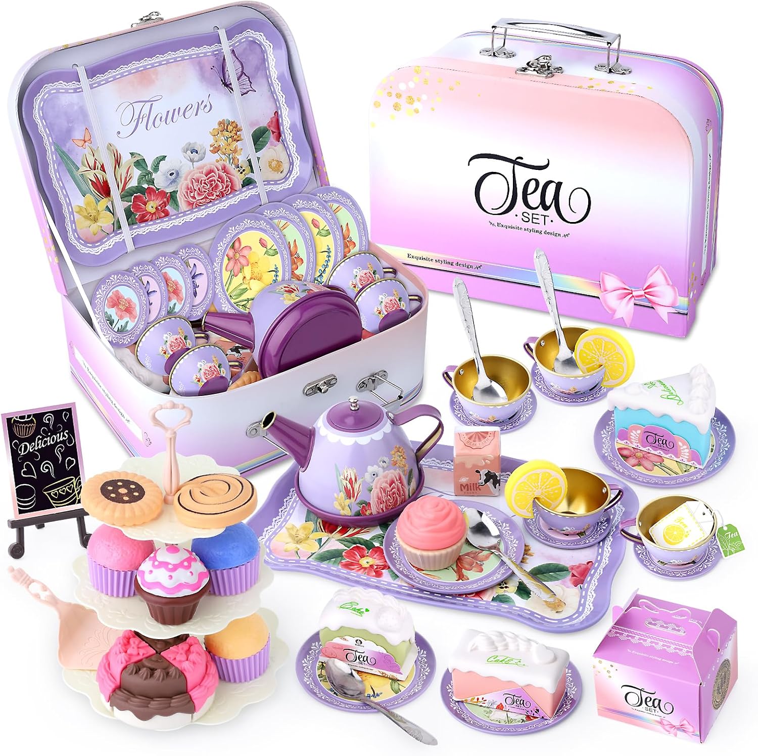 ZWYOIUG Tea Party Set Toys, Tea Sets for Toddlers Tea Party Set for ...