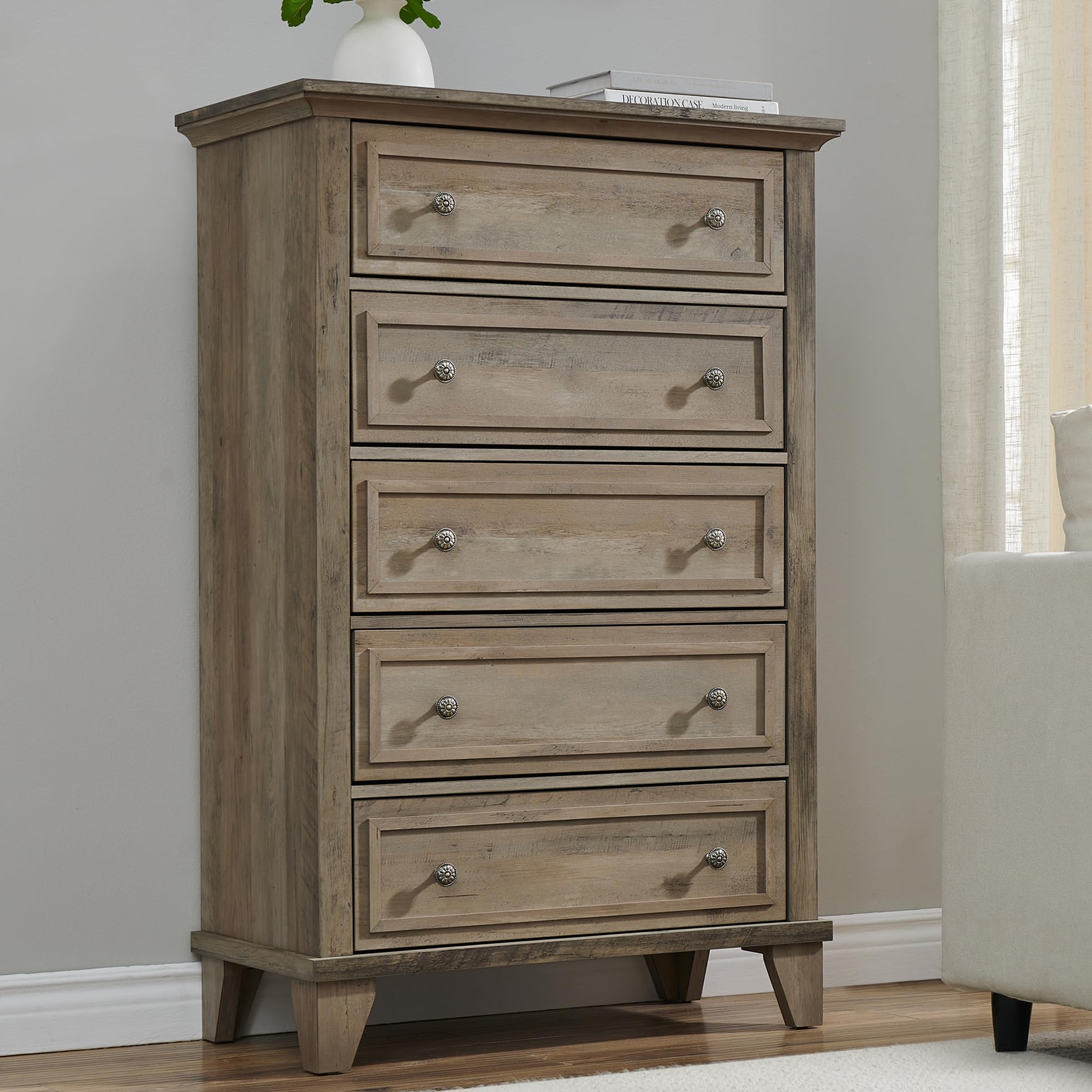 Amazon.com: IDEALHOUSE 5 Drawer Dresser for Bedroom, Drawer of Chest ...