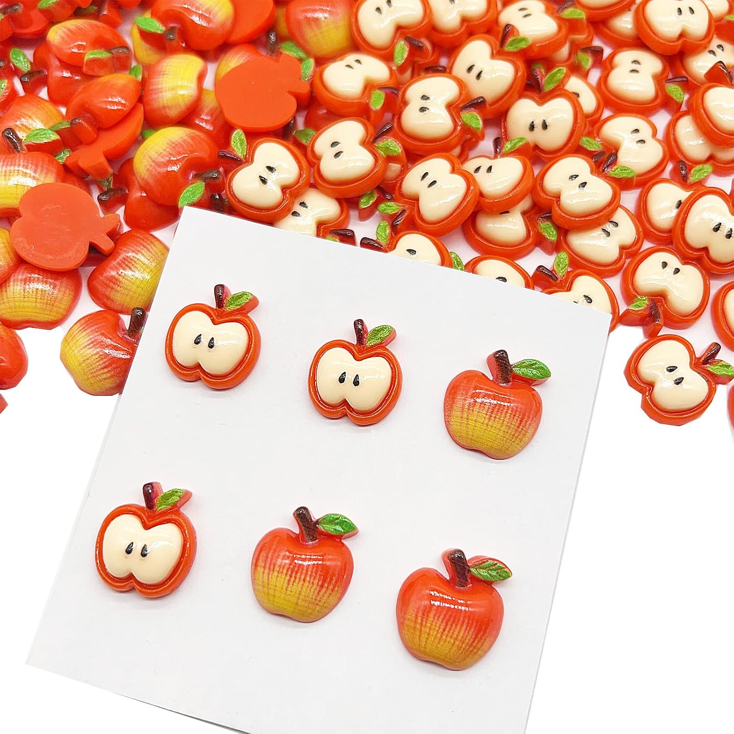 Amazon.com: FULUSODO 60pcs Christmas Apple Embellishments Set, Flat ...