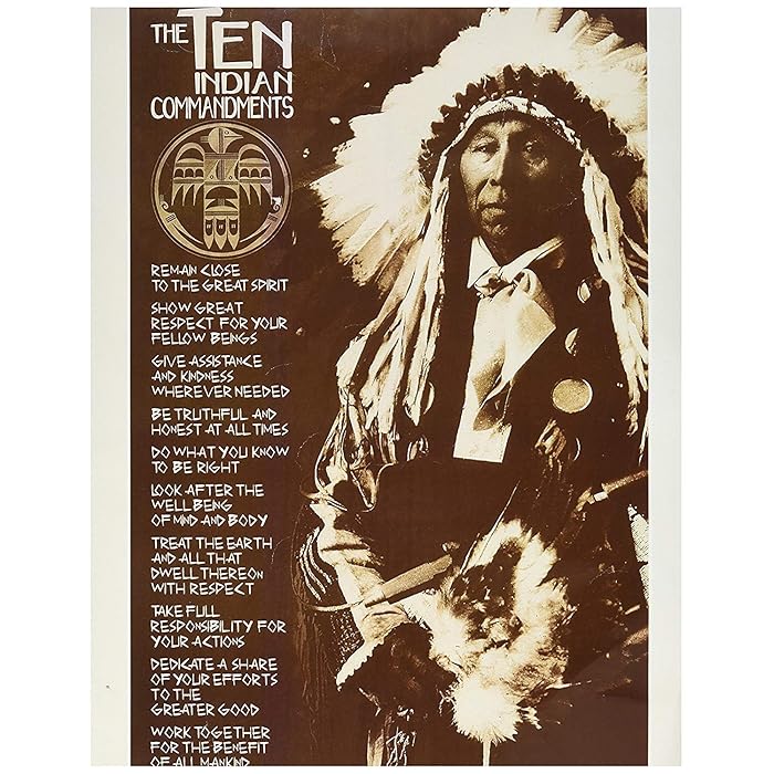 Buy BEYONDTHEWALL Archive Laminated The Ten Indian Commandments Native ...
