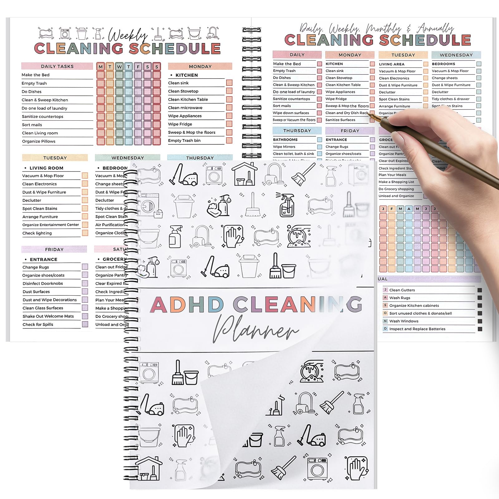 Snapklik.com : ADHD Cleaning Planner, Cleaning Schedule And Checklist ...