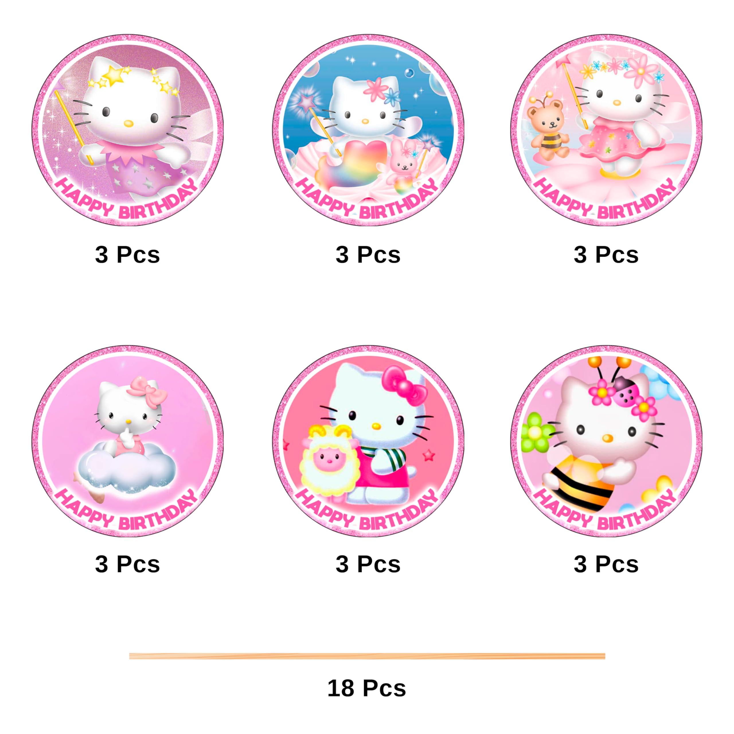 Free Printable Hello Kitty Cupcake Toppers Template