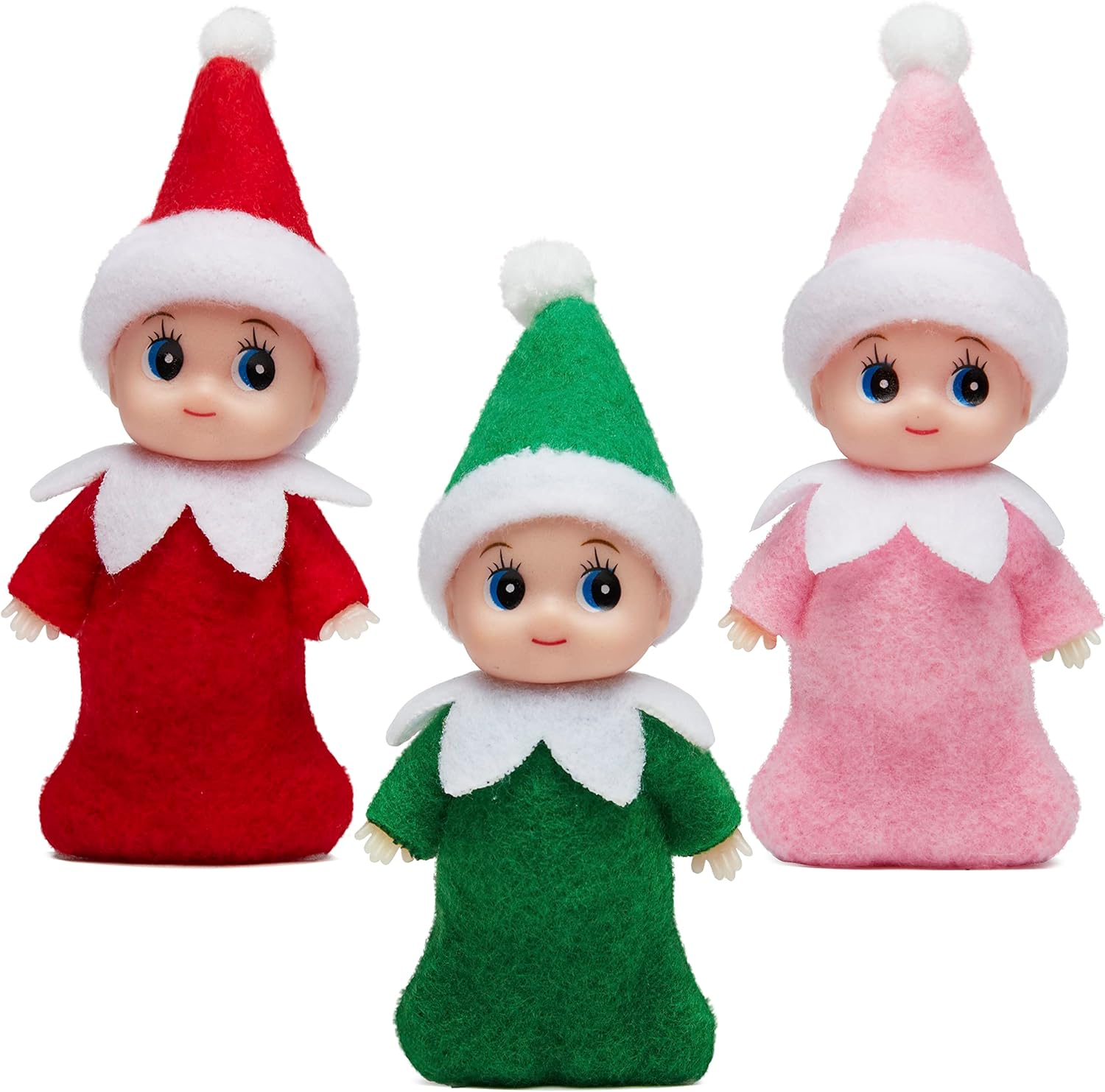Amazon.com: JOYIN 3PCS Christmas Tiny Elf Doll with 1 Red,1 Green and 1 ...