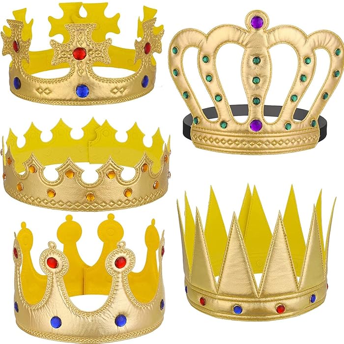 Buy Xinzistar 5 Pieces King Queen Crowns Kids Birthday Tiara Party ...