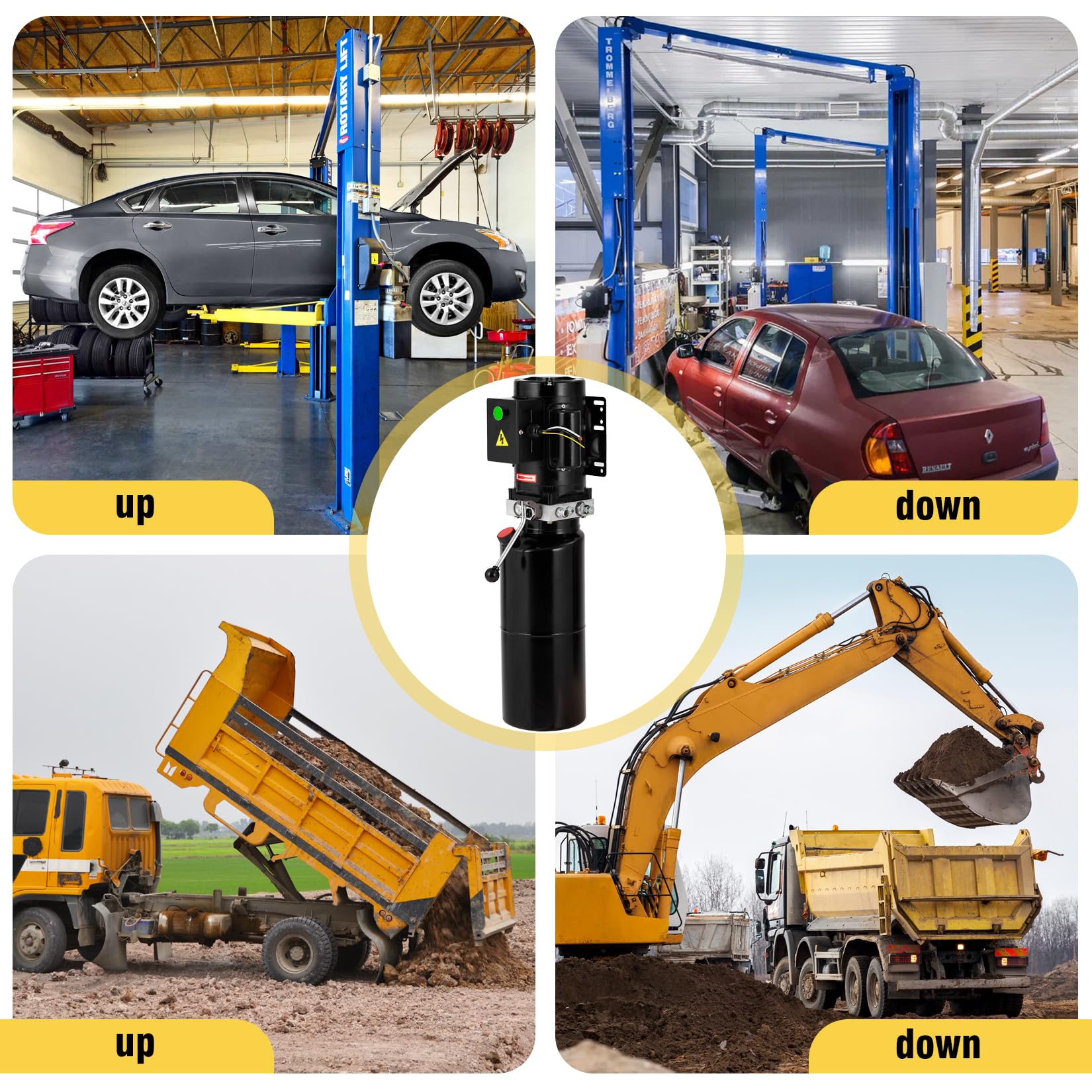 Litake Hydraulic Power Unit 220V 10.5 Quart Car Lift Hydraulic Pump ...