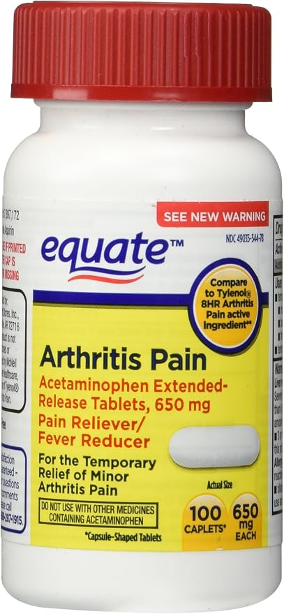 Equate - Arthritis Pain Reliever, Extended Release, Acetaminophen 650 ...