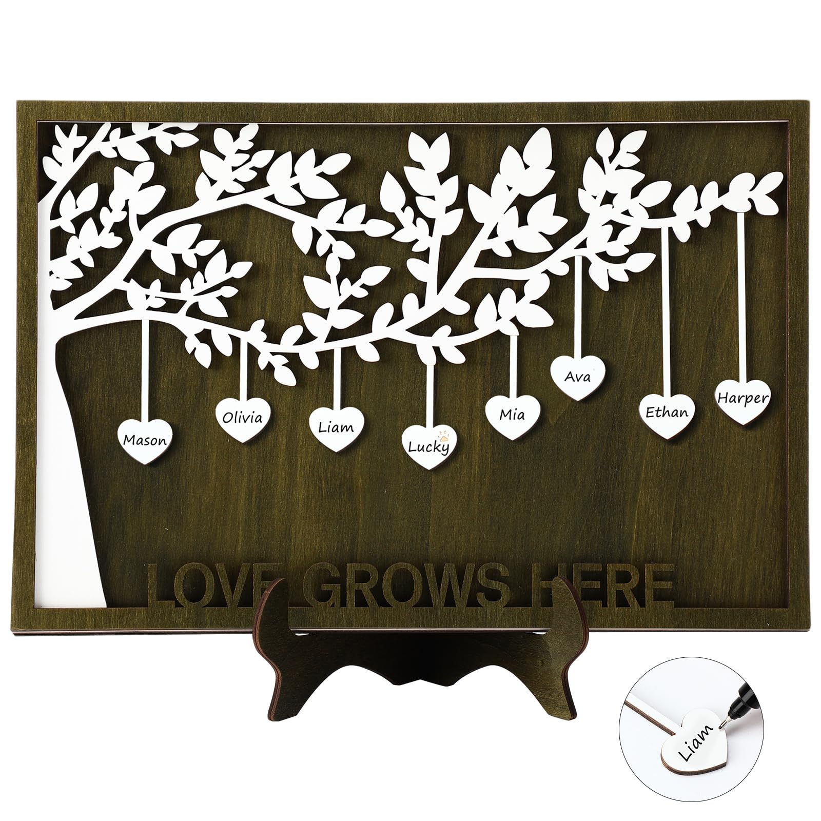 Amazon.com: 3D Family Tree Decor-Personalized wooden Sign12"x 8"，DIY ...