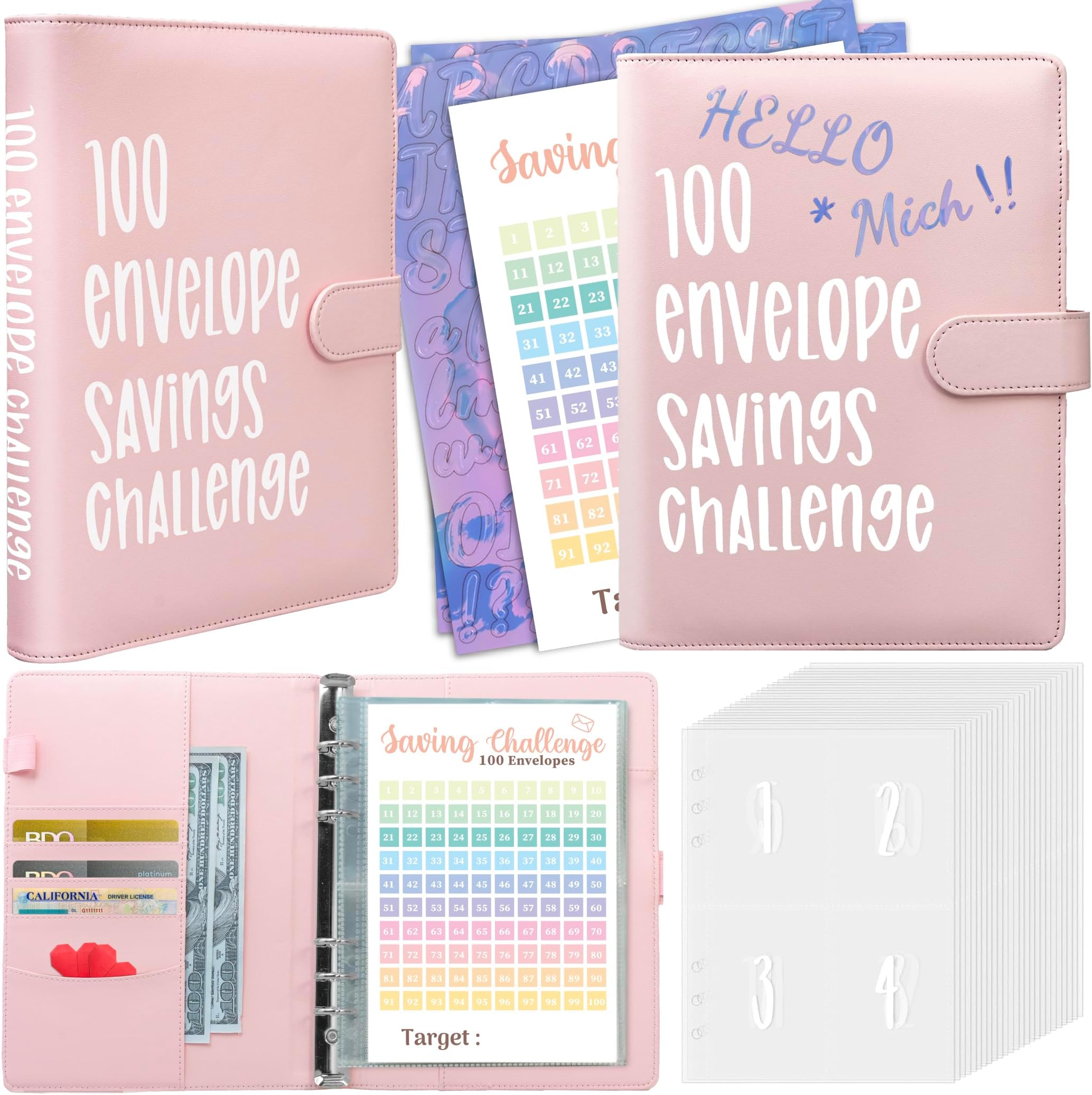 Amazon.com : 100 Envelopes Saving Challenge Binder, A5 Money Saving ...