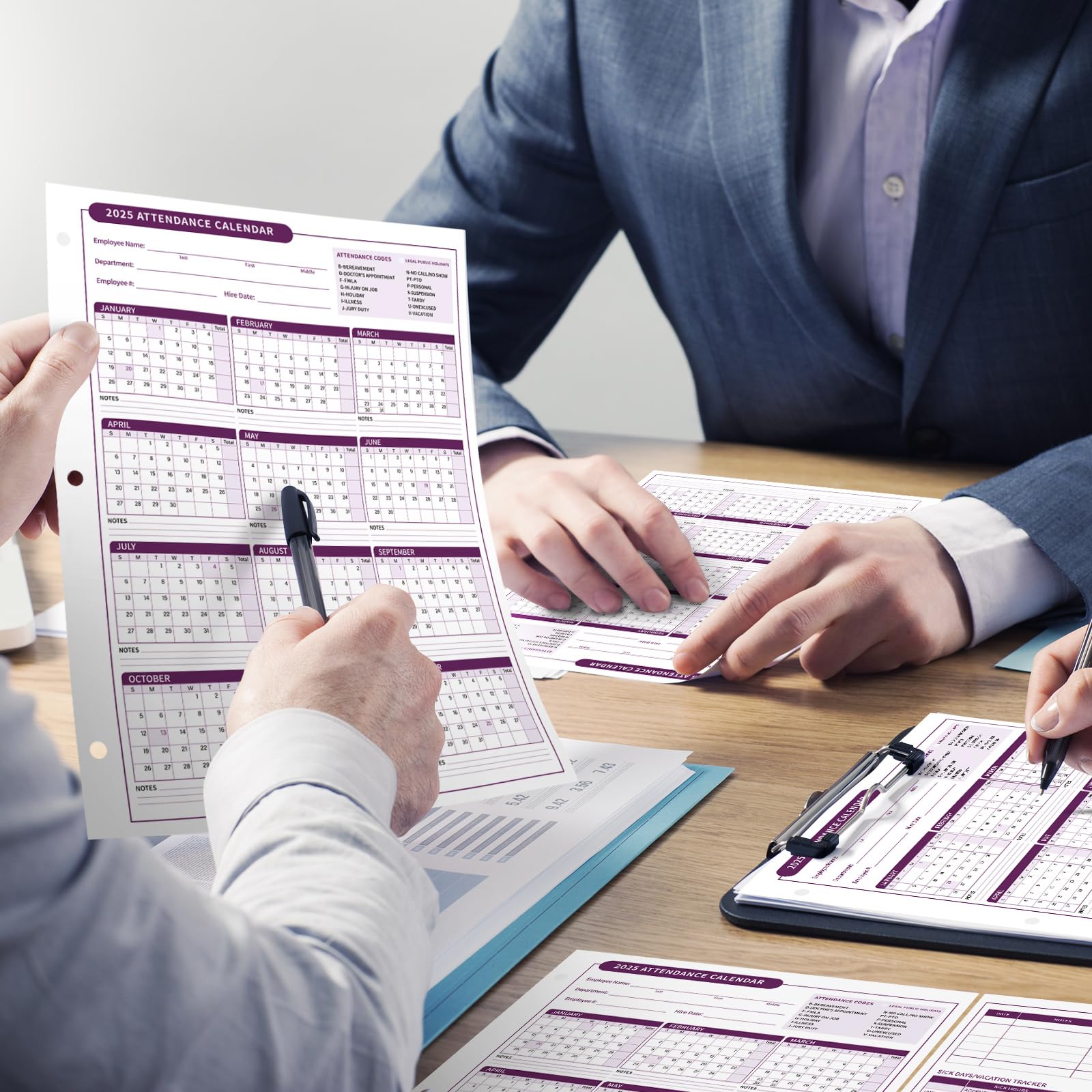 Snapklik.com : ReliThick 50 PCS 2025 Attendance Calendar Card Stock ...