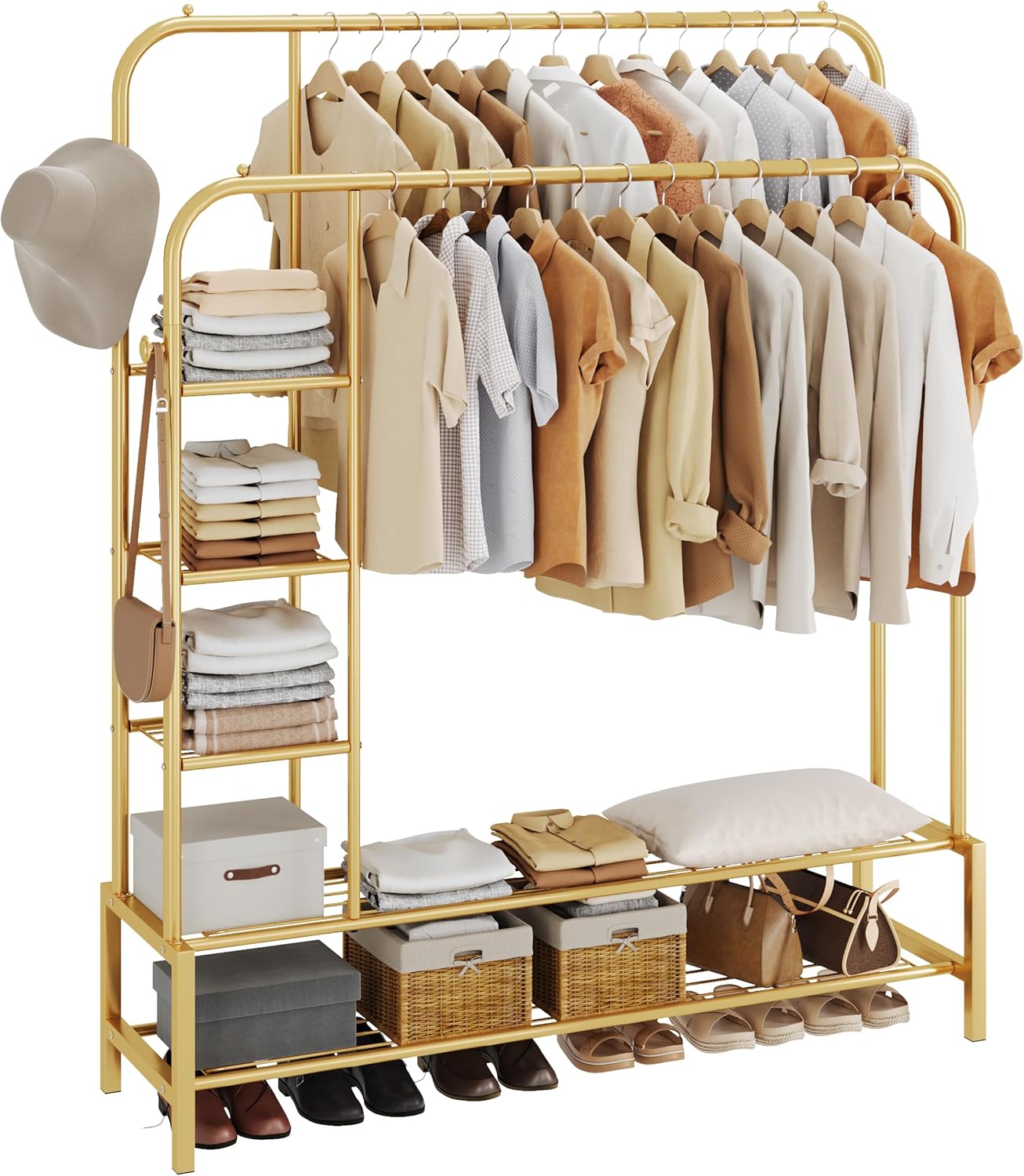 JOISCOPE Metal Clothes Rail, 49.4 * 64.5 Inch Clothes Rack for Bedroom ...