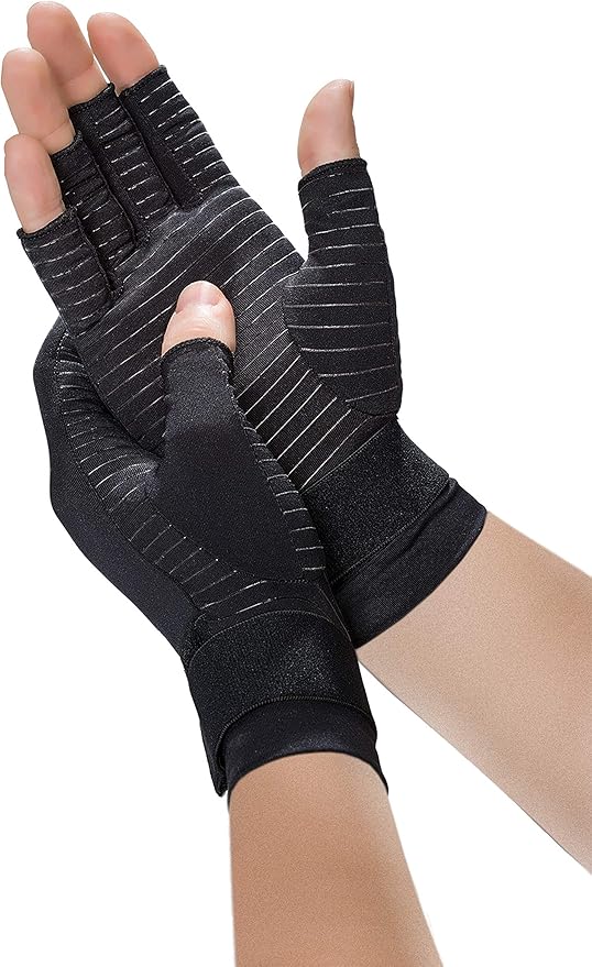 Amazon.com: Copper Fit Unisex Hand Relief Compression Gloves ...