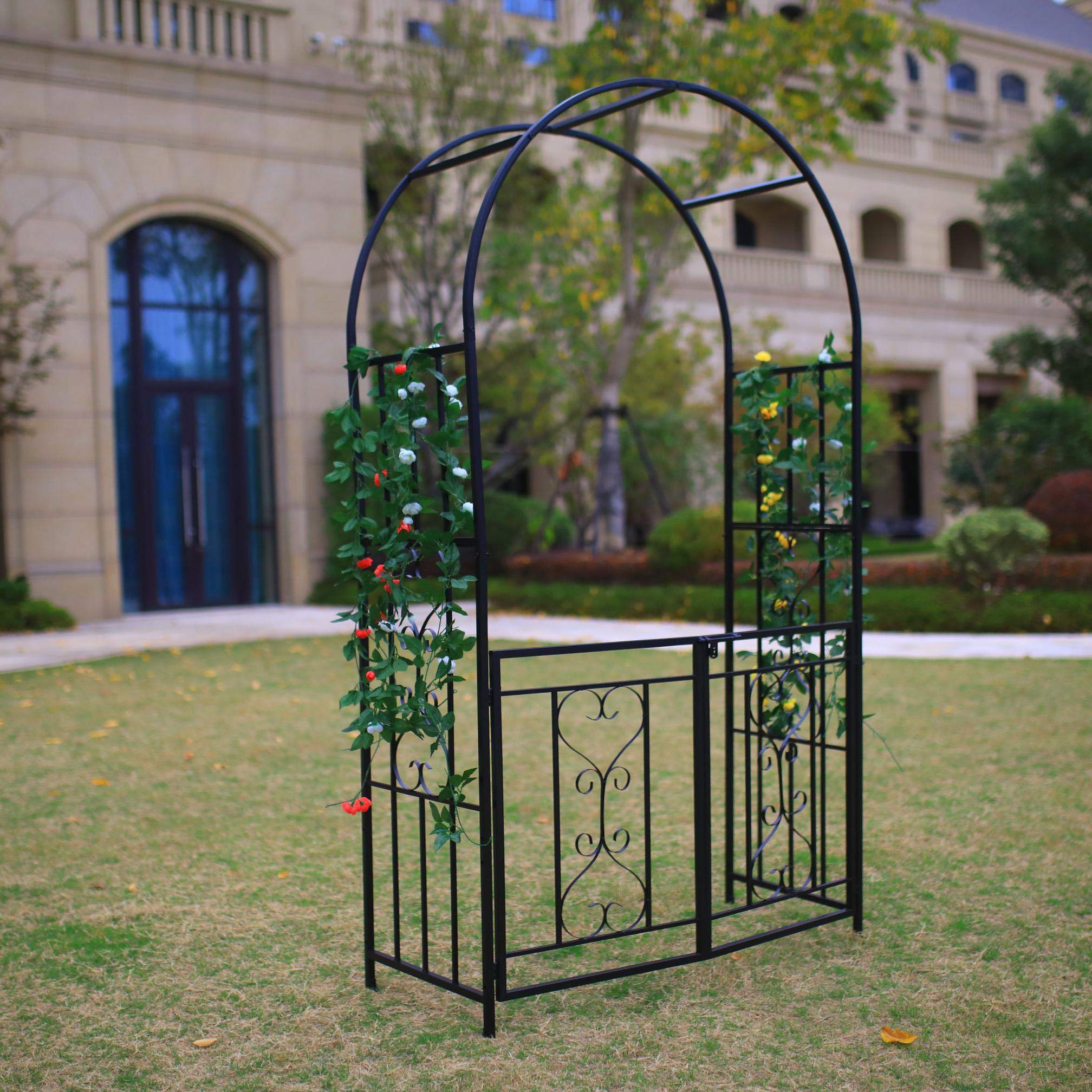 Gothic Metal Garden Arch Gardman Rose Garden Arches, Black, 90"H, Pack