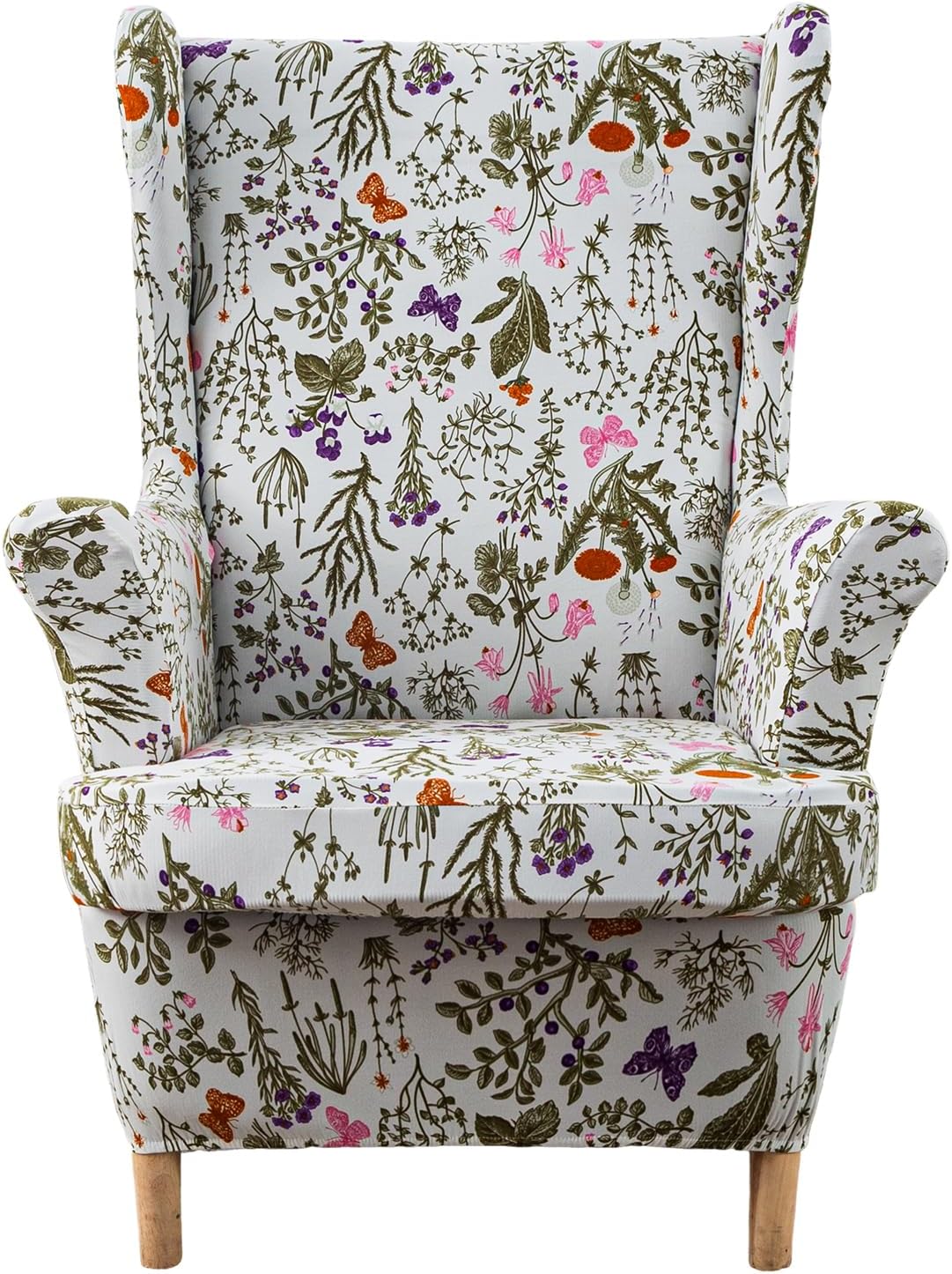 Amazon.com: HAOYONG 2 Piece Wingback Chair Covers Stretch Wing Chair ...