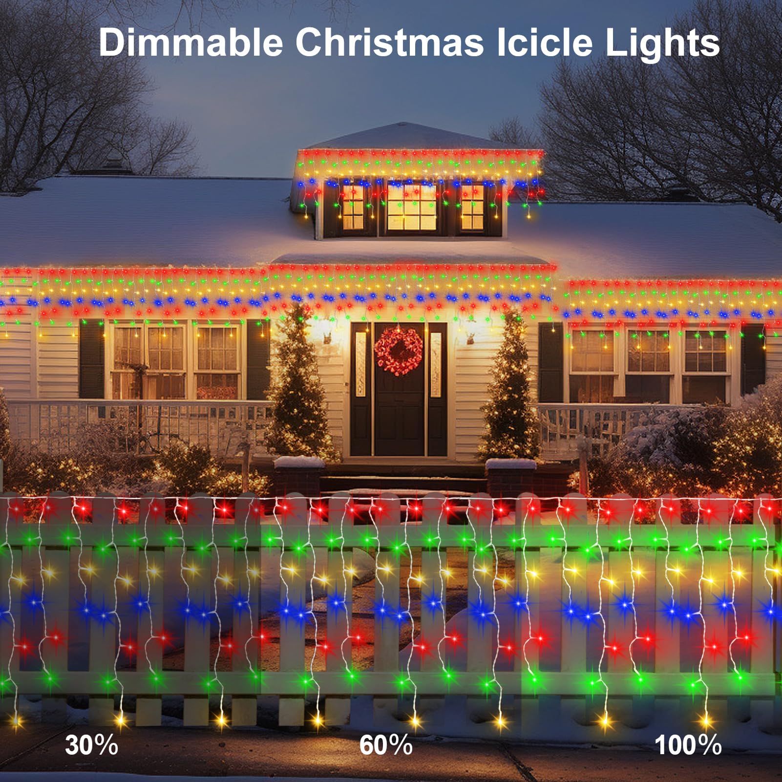 Snapklik.com : Echosari 10Ft Christmas Icicle Lights Battery Operated ...