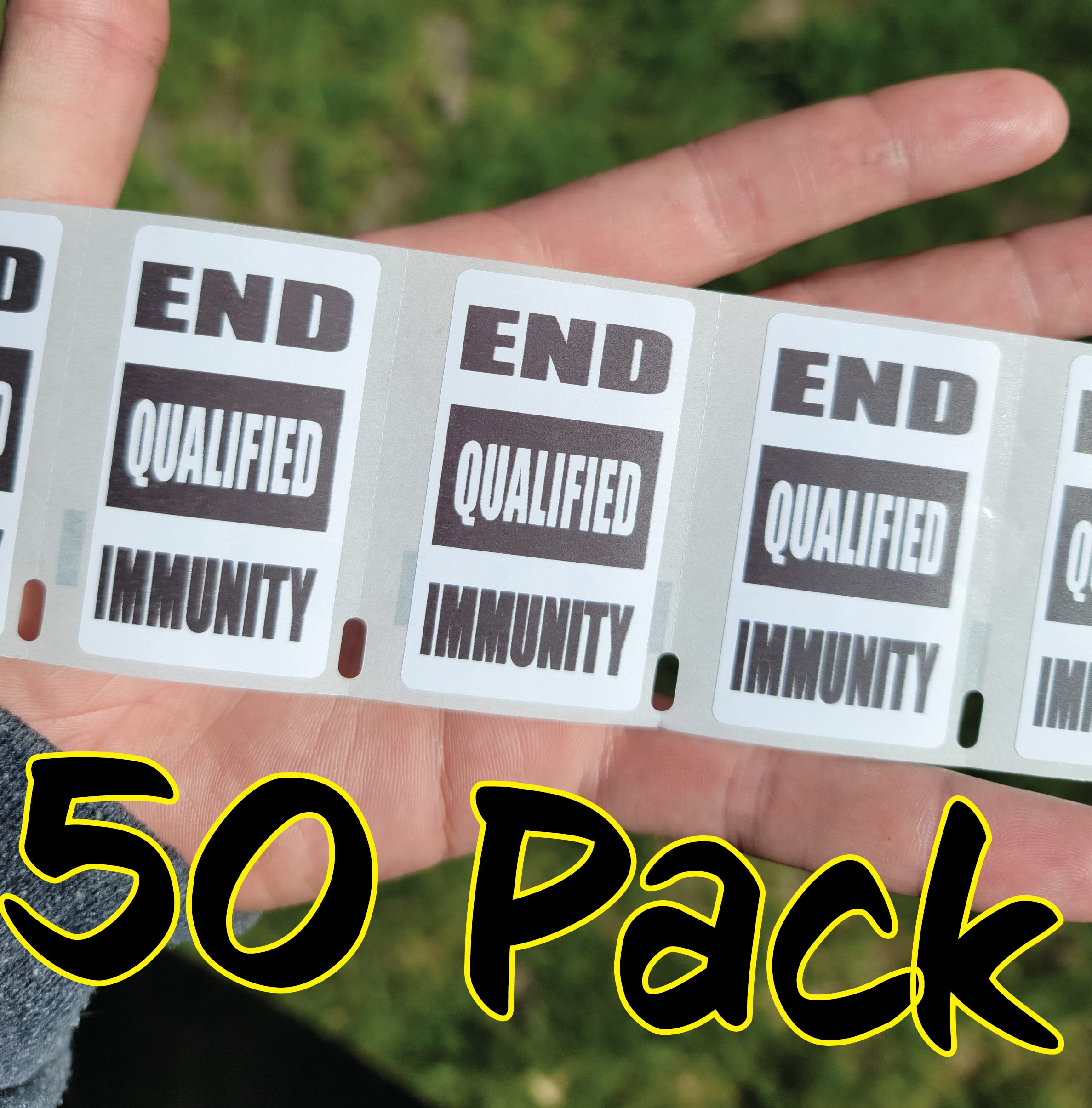 Amazon.com: 50PCS End Qualified Immunity Bulk Pack Stickers : Toys & Games