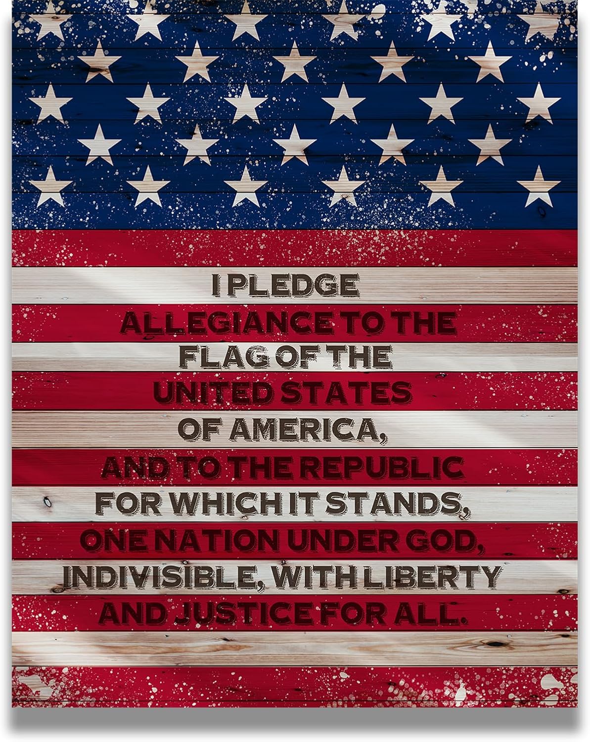 Amazon.com: Pledge of Allegiance American Flag Wall Art - Patriotic ...