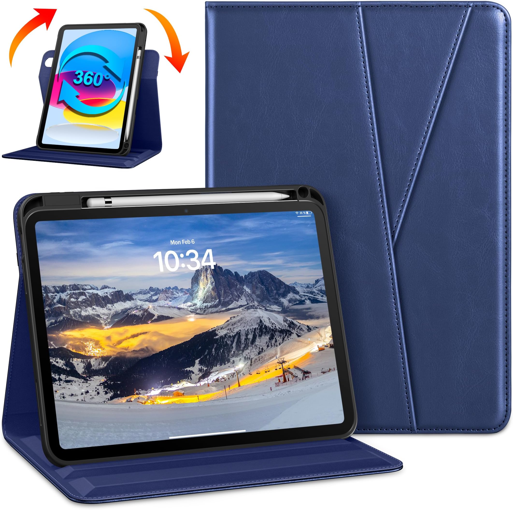 Amazon.com: DTTO Rotating Case for iPad 10th Generation 10.9 Inch 2022 ...
