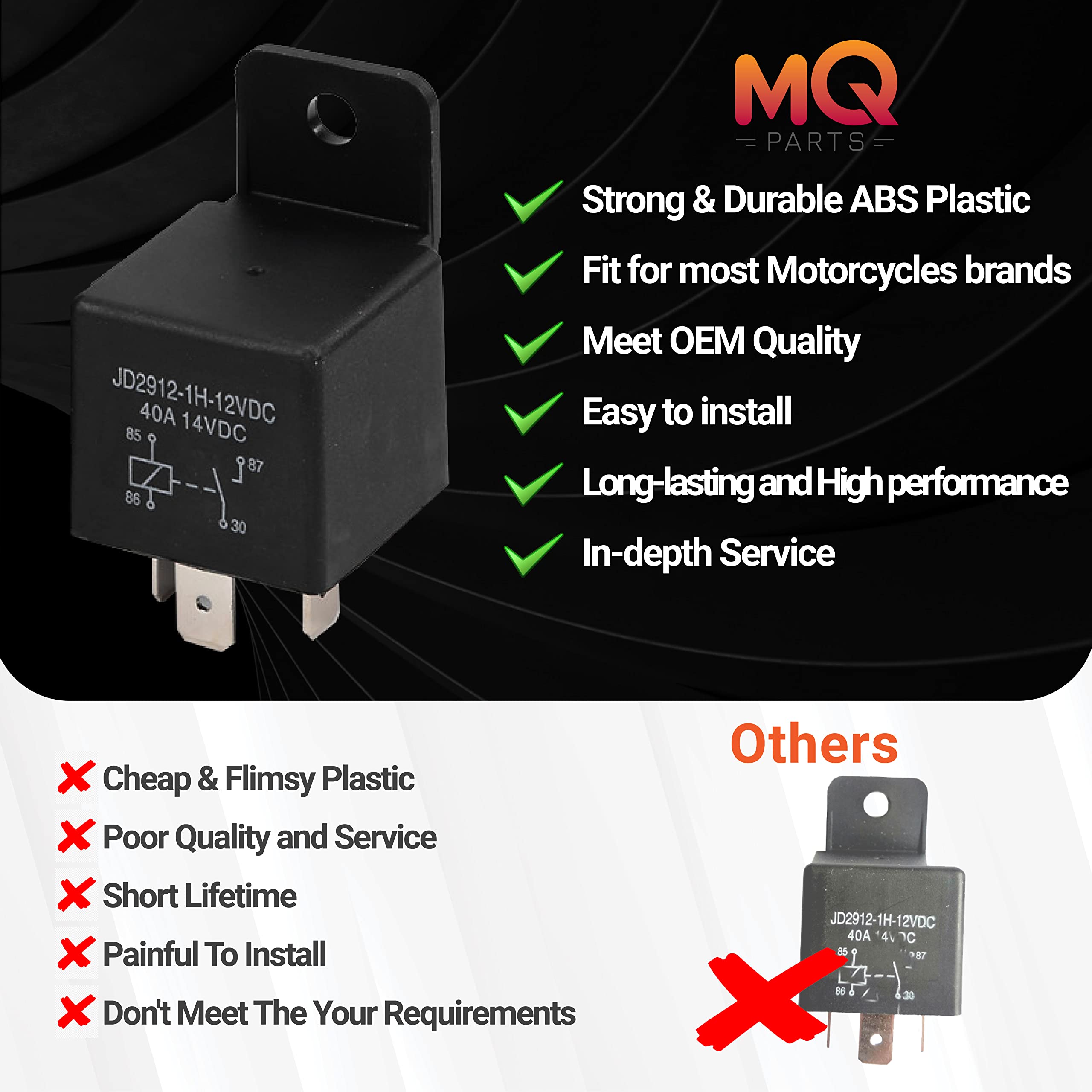 Snapklik.com : MQparts 3 Packs 12V 4-Pin 40Amp SPDT Automotive Motor ...