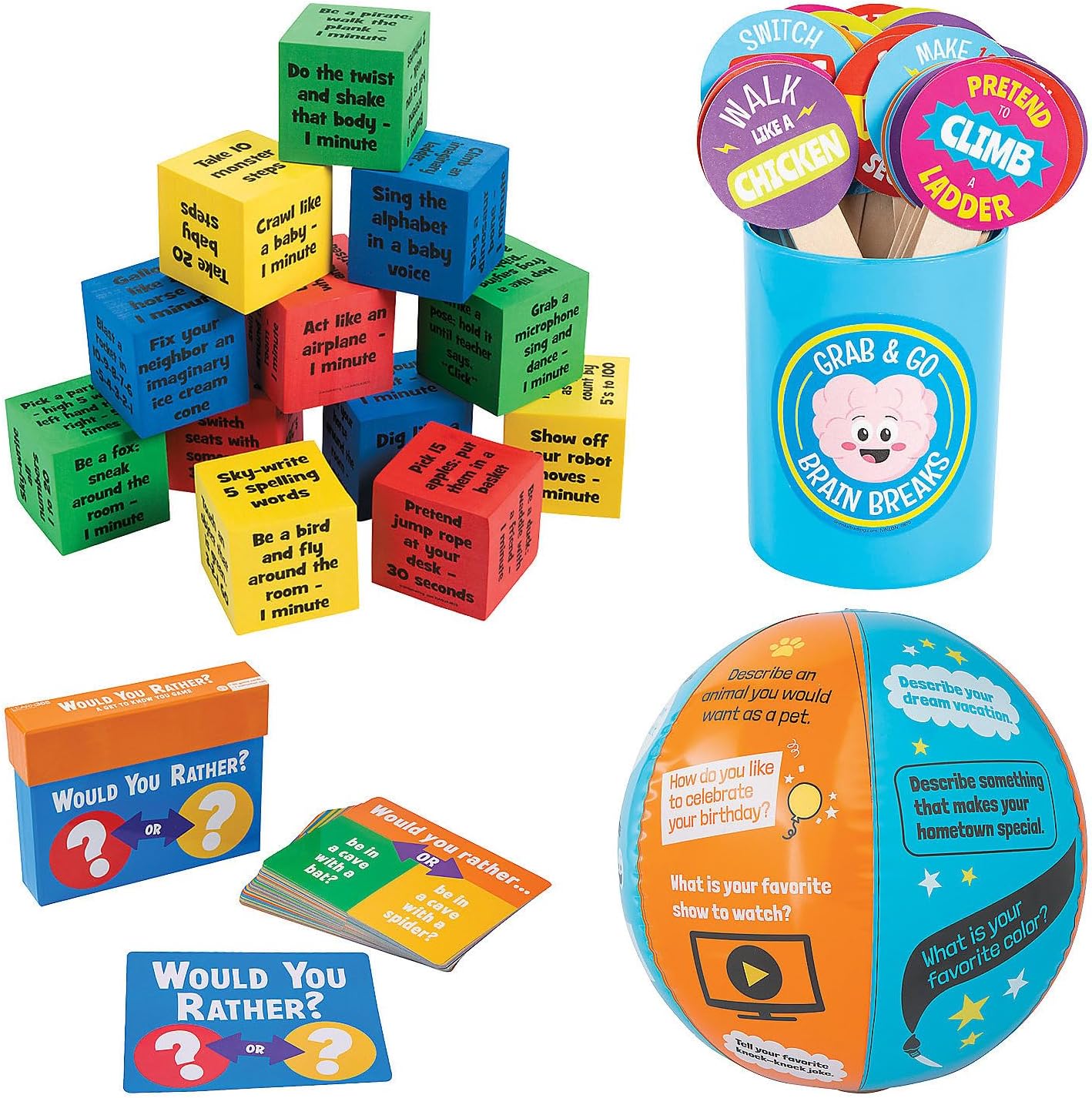 Amazon.com: Fun Express Classroom Boredom Buster Kit 93 Pieces : Toys ...