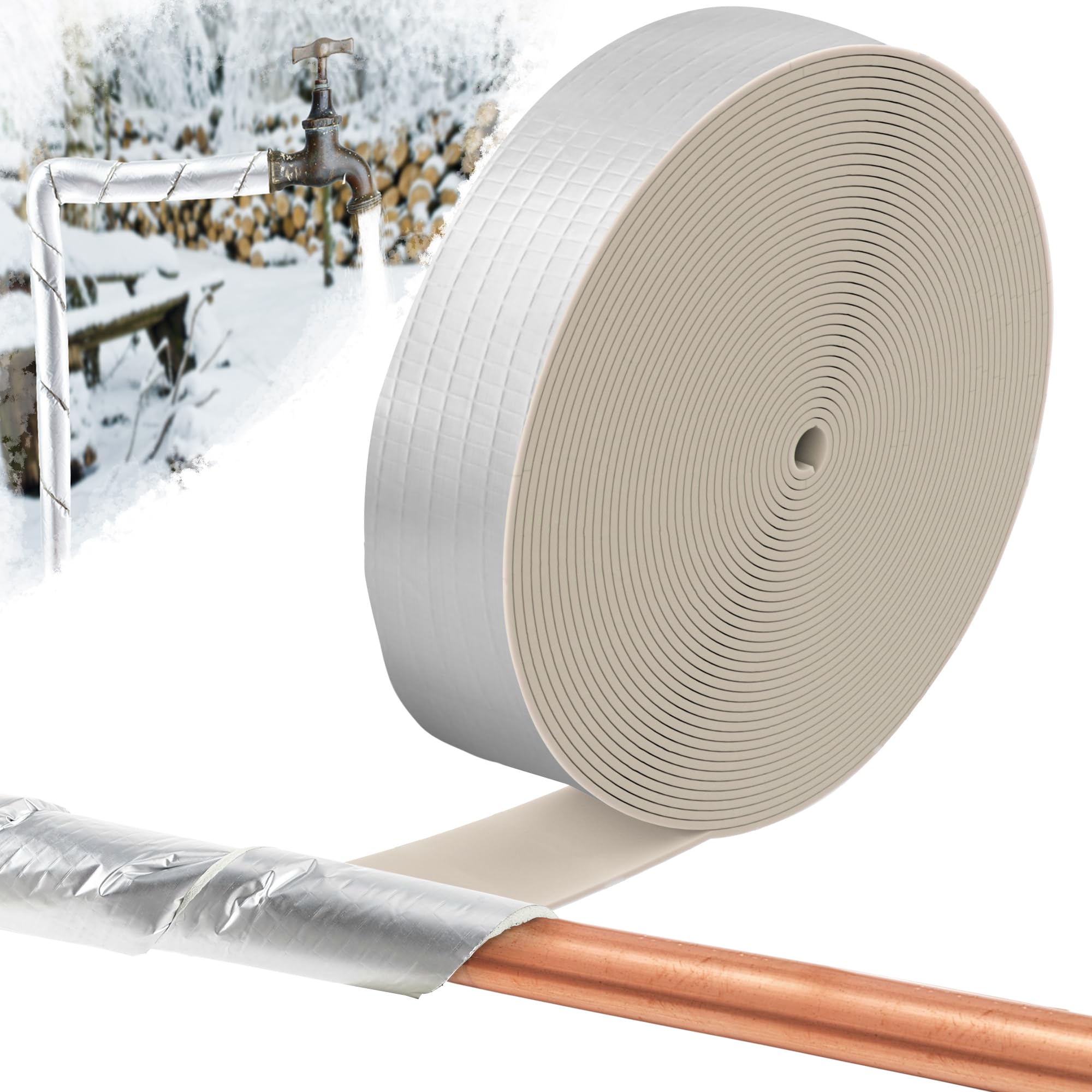 Snapklik.com : 32.8 FT Pipe Insulation Wrap,Foil Pipe Wrap Insulation ...