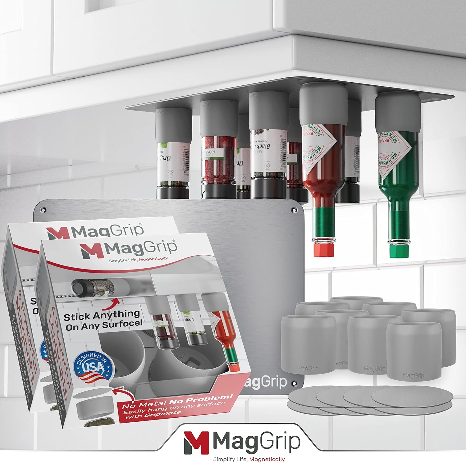 Amazon.com: MagGrip Bundle | Holds 1.7"- 2” | 8 pack | Magnetic Spice ...