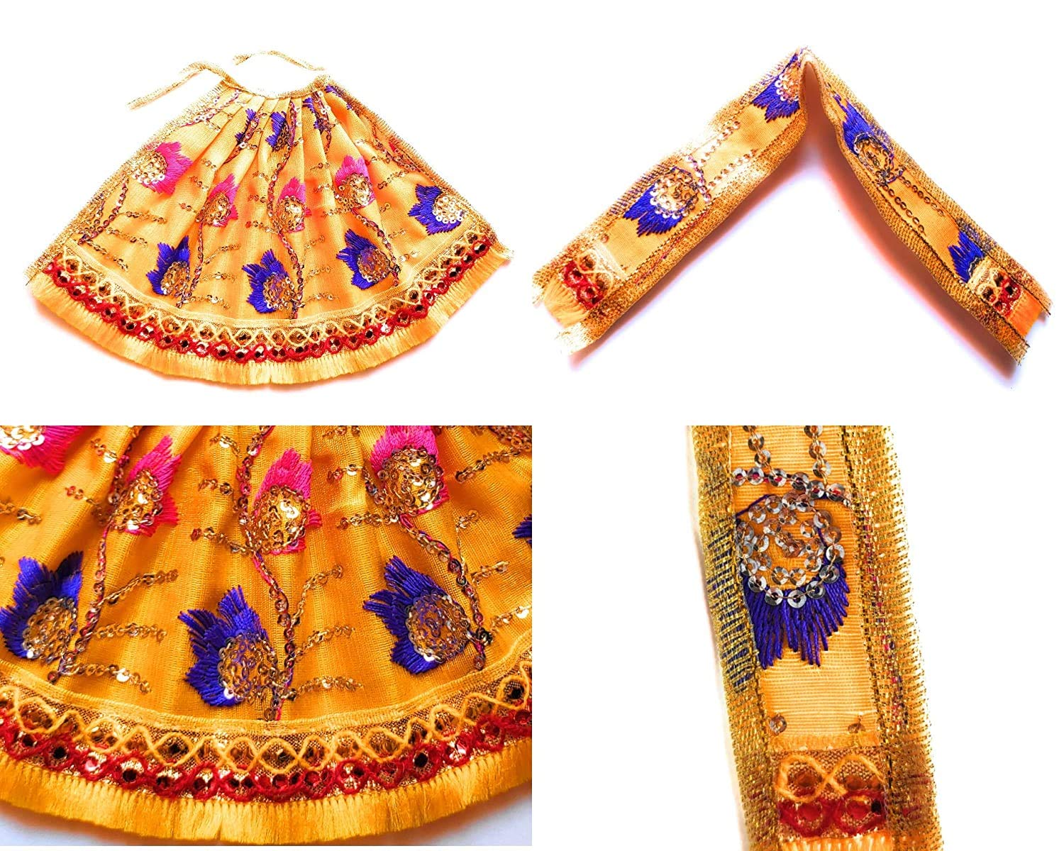 Buy Indian Work MATA Rani Chunri/Patka and Lehenga Dress for Goddess ...
