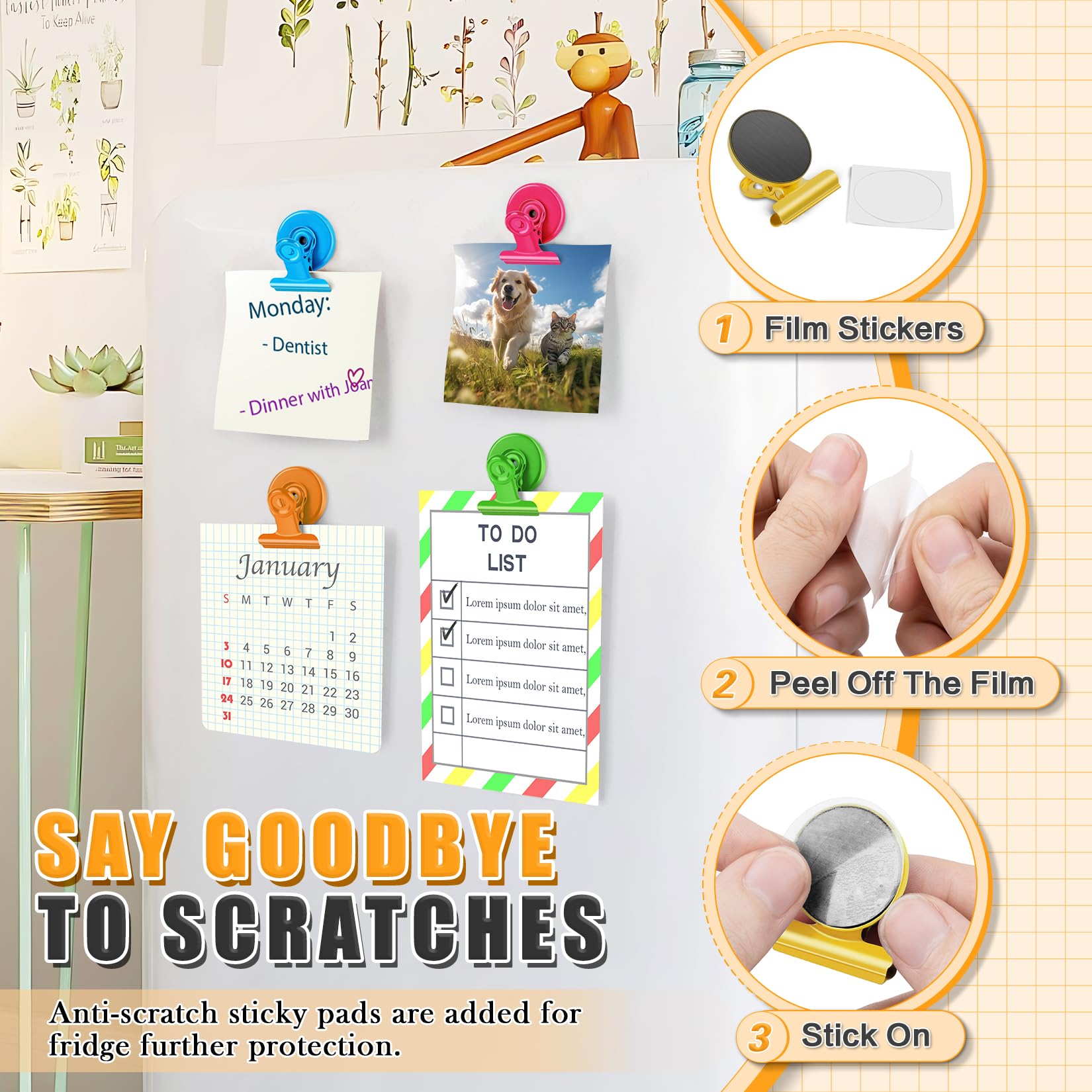 Snapklik.com : 24pack Magnetic Clips, Cute Magnet Clips For Fridge ...