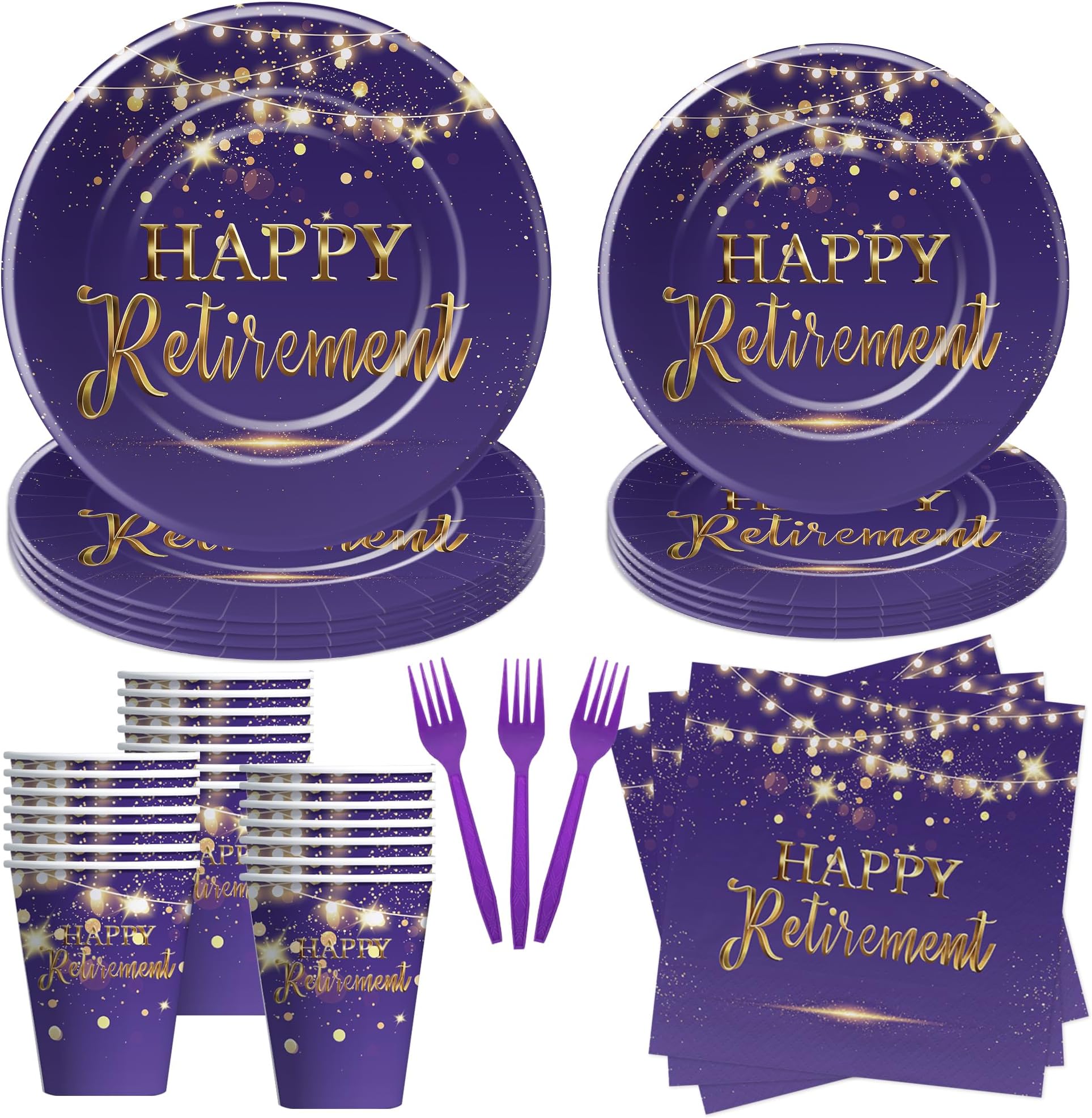 Amazon.com: Xigejob Retirement Decorations Paper Plates And Napkins ...