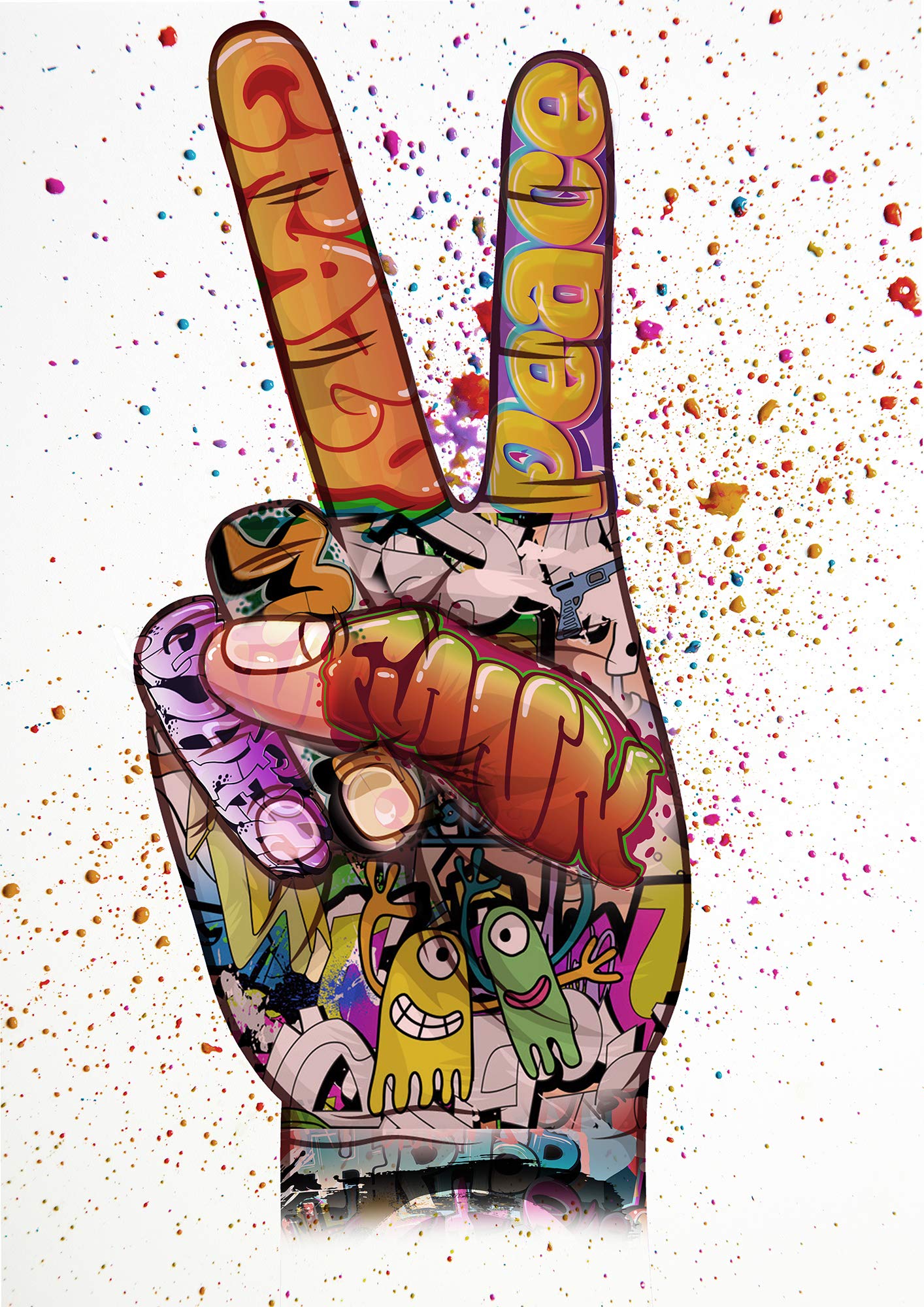 Graffiti Peace Sign Hand