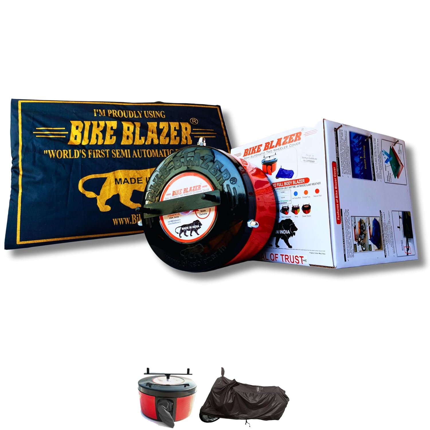 BIKEBLAZER Semi-Automatic Full Body Bike Cover | Compatible for All ...