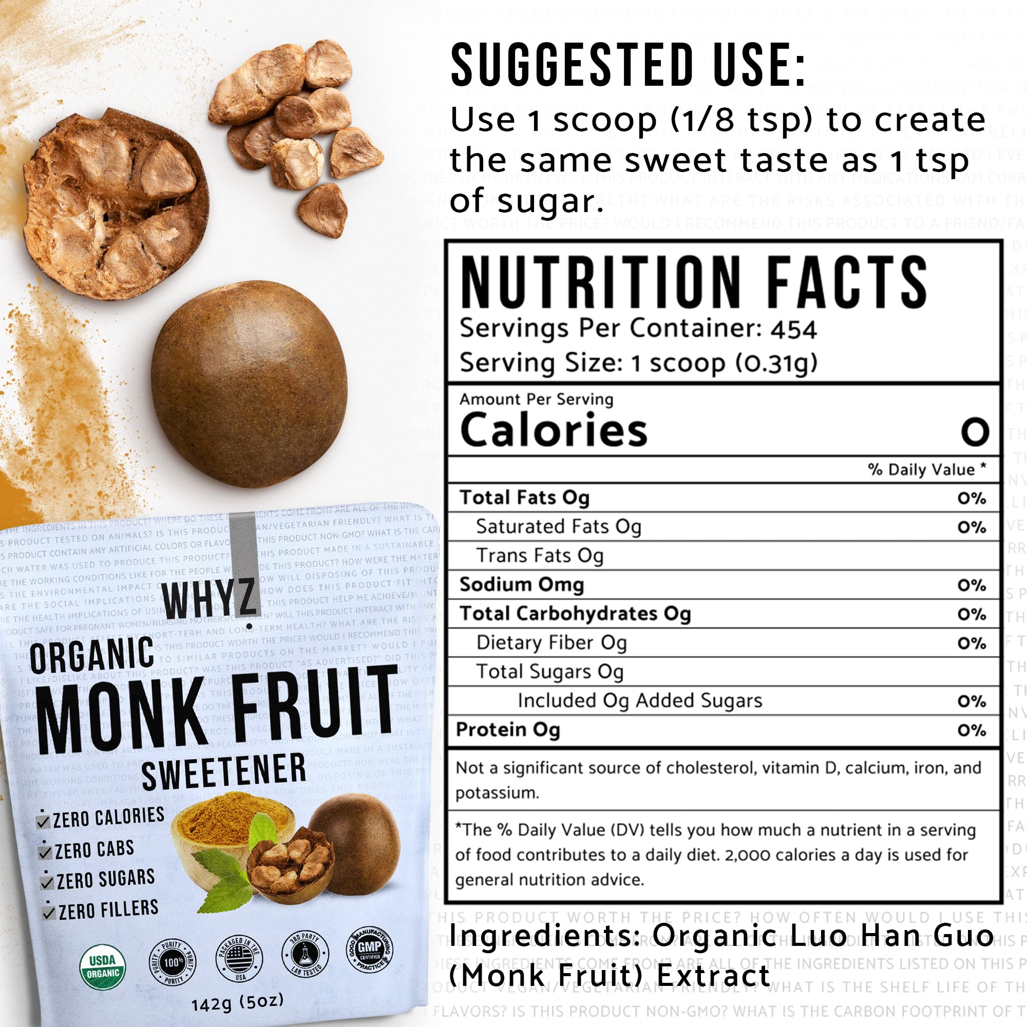 WHYZ Organic Monk Fruit Extra...B0BD8LPJKQ | Encarguelo.com