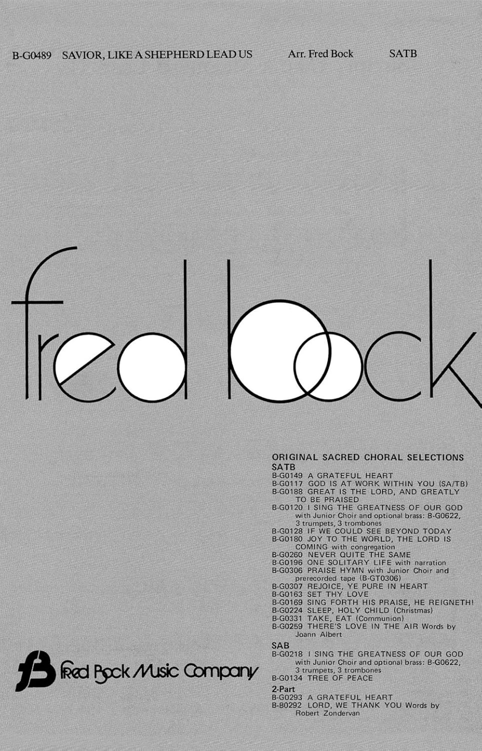 Fred Bock Music Savior, Like a Shepherd Lead Us SATB arranged by Fred ...