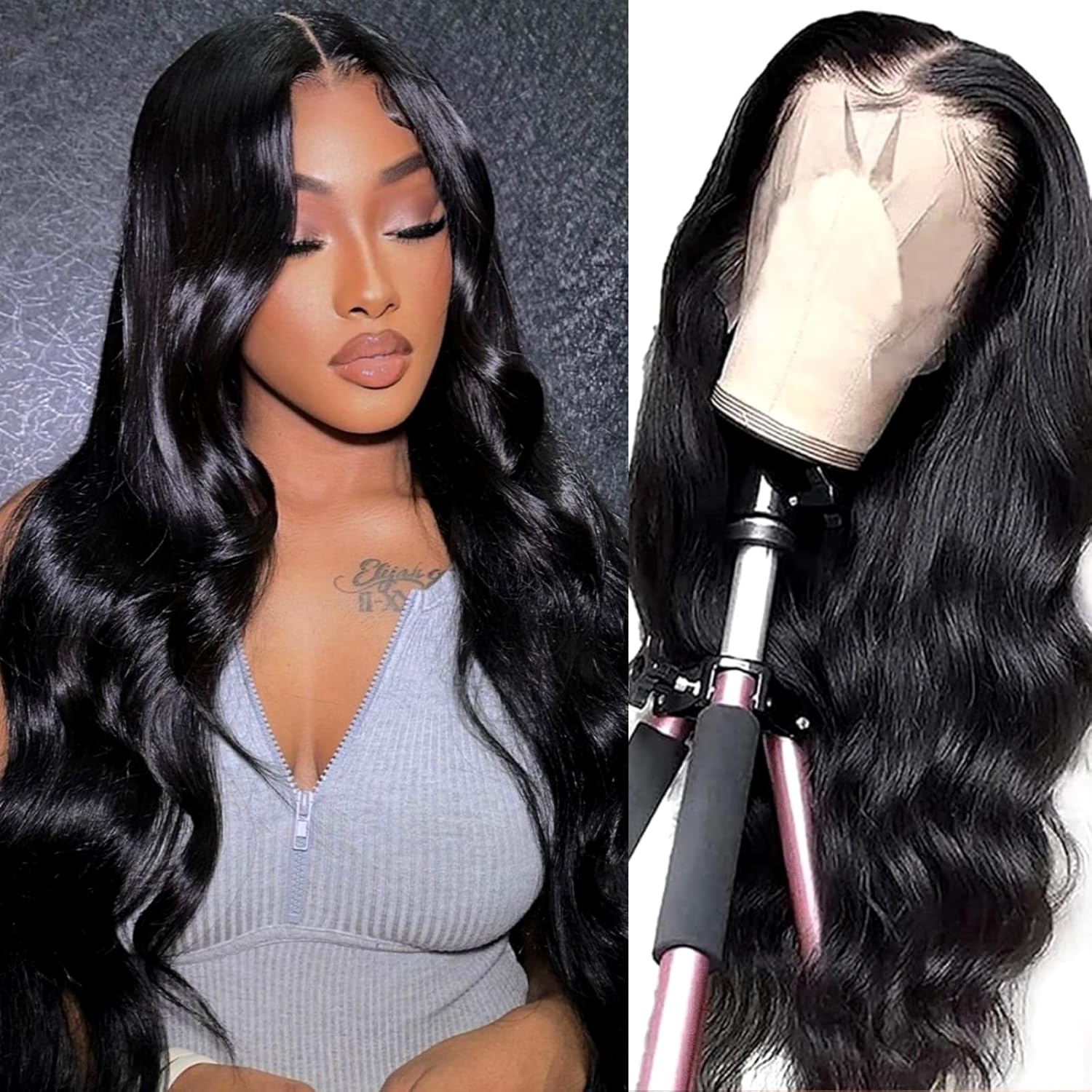 Amazon.com : MSGEM 180% Density 13x4 Transparent Body Wave Lace Front ...