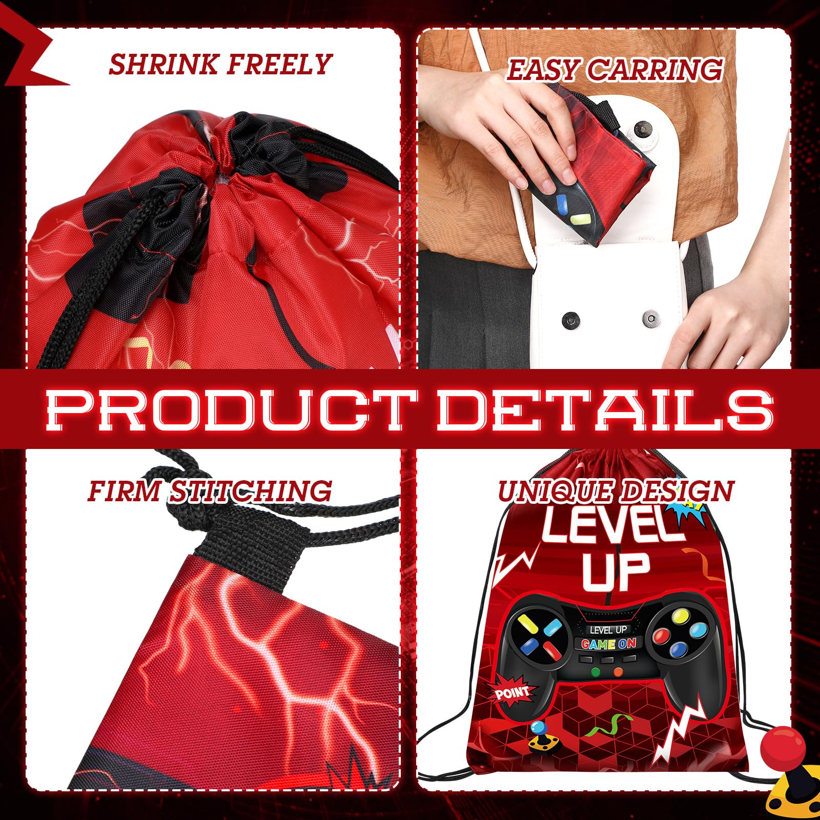 Snapklik.com : Eccliy 20 Pcs Video Game Party Favor Bags Gamer Birthday ...