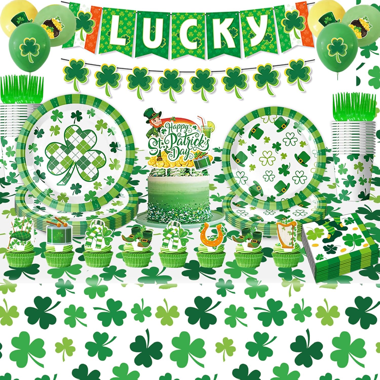 Amazon.com: Sekeline St. Patrick's Day Party Supplies Lucky Shamrock ...