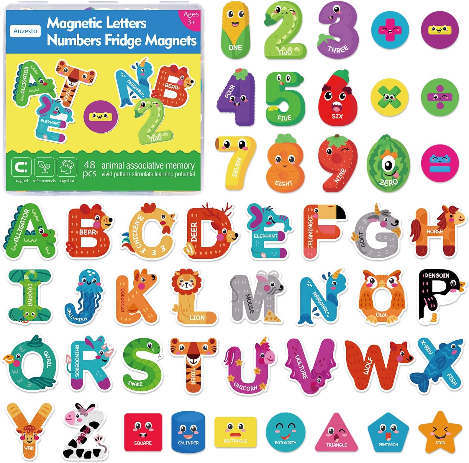 Amazon.com: Magnetic Alphabet Letters for Toddlers & Kids - 26 Colorful ...