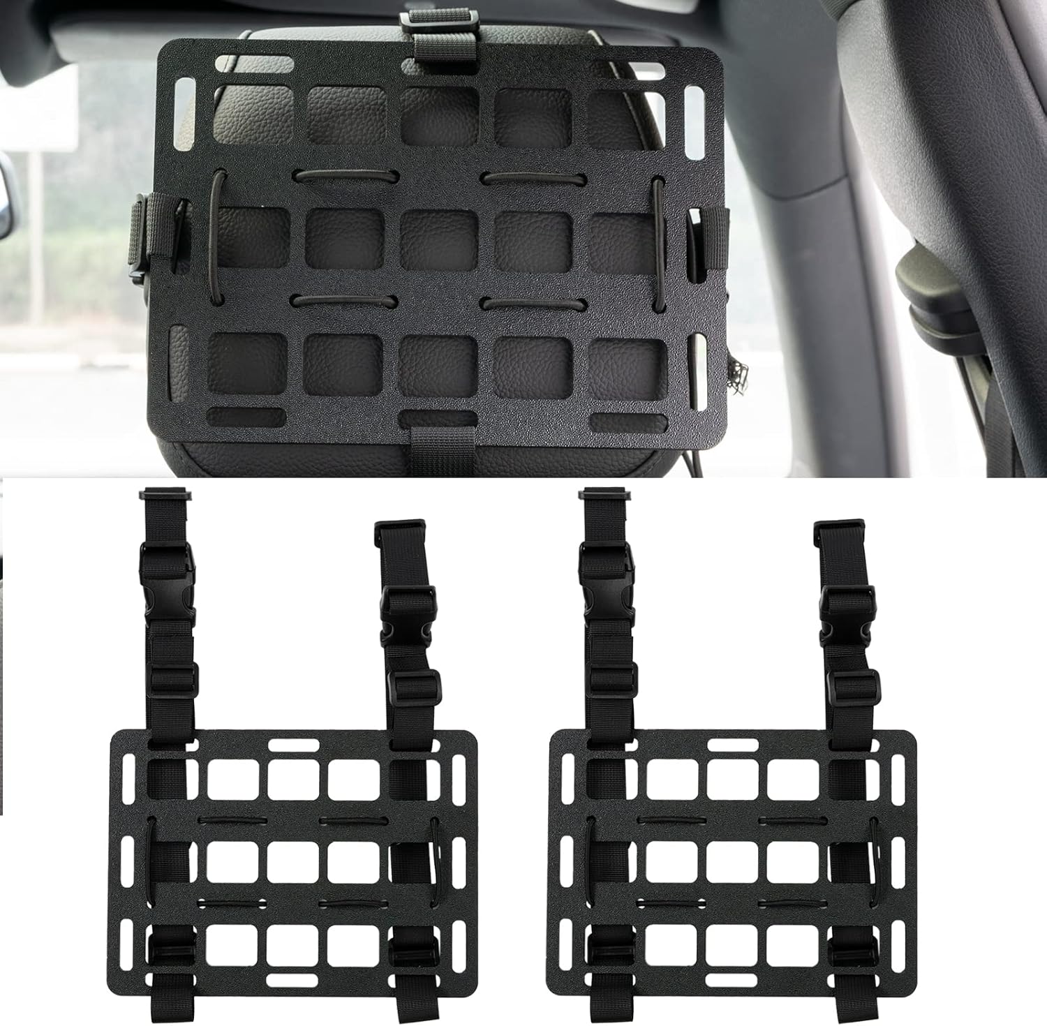 Amazon.com: 2 Pcs Rigid Molle Panel Molle Seat Back Headrest Organizer ...