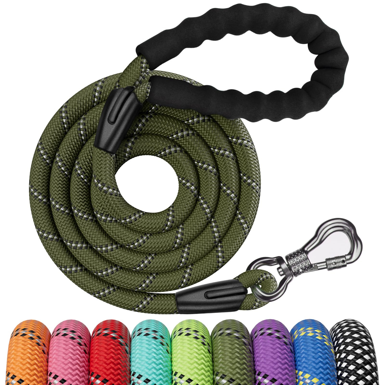 Amazon.com : NTR 6FT Heavy Duty Dog Leash, Olive Rope Dog Leash with ...