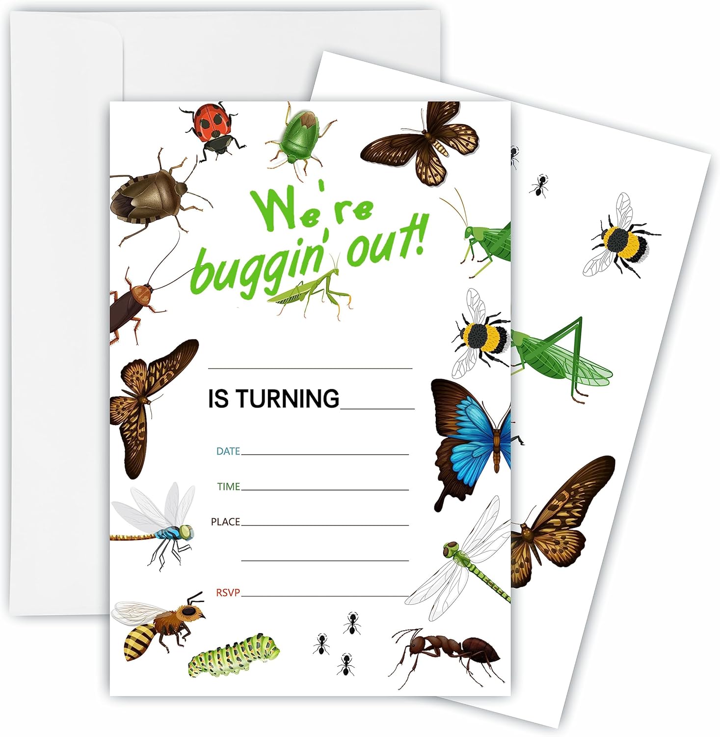 Amazon.com : We're Buggin'Out! Birthday Invitations, Insect Theme ...