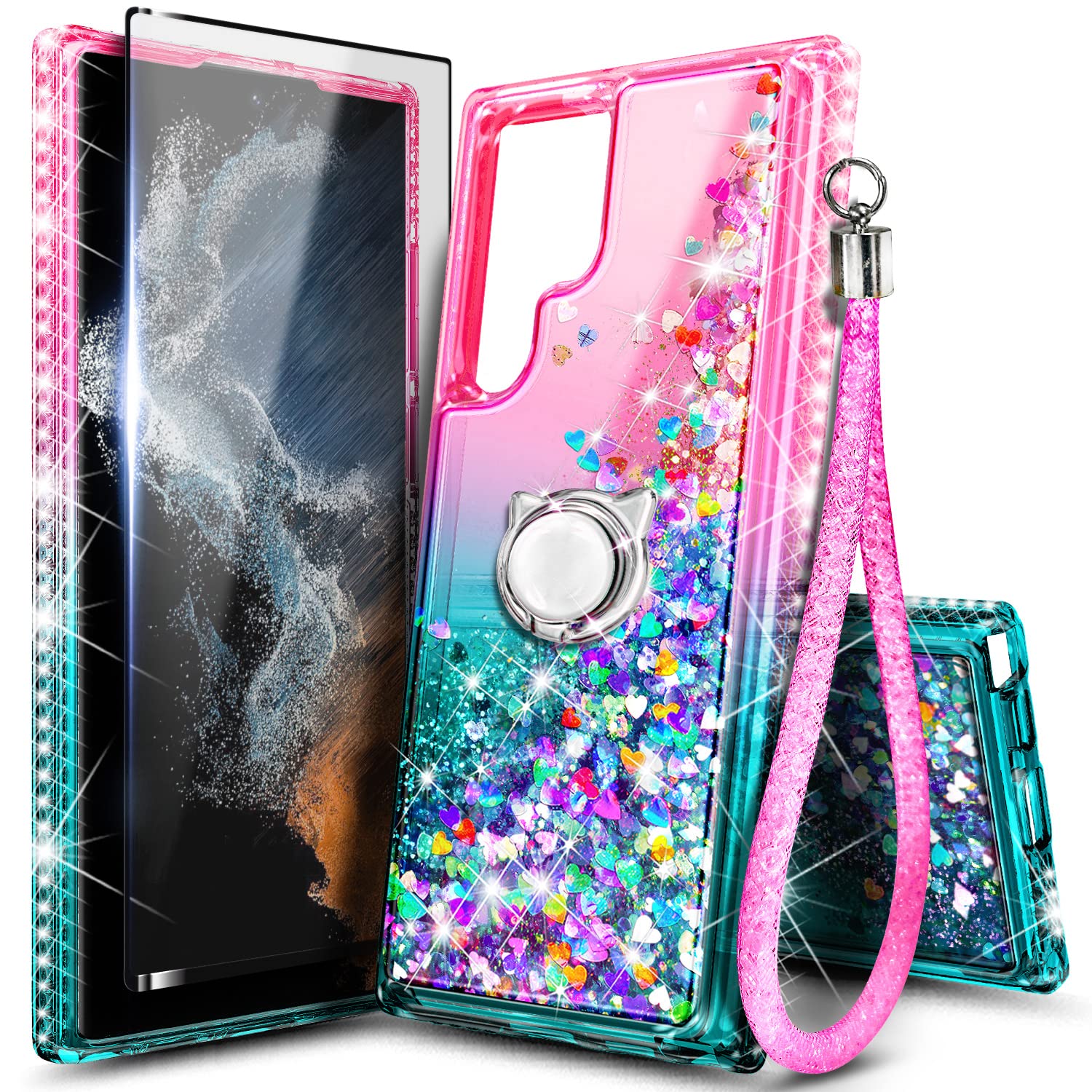 Amazon.com: NGB Supremacy Designed for Samsung Galaxy S24 Ultra Case, Glitter Floating Liquid ...