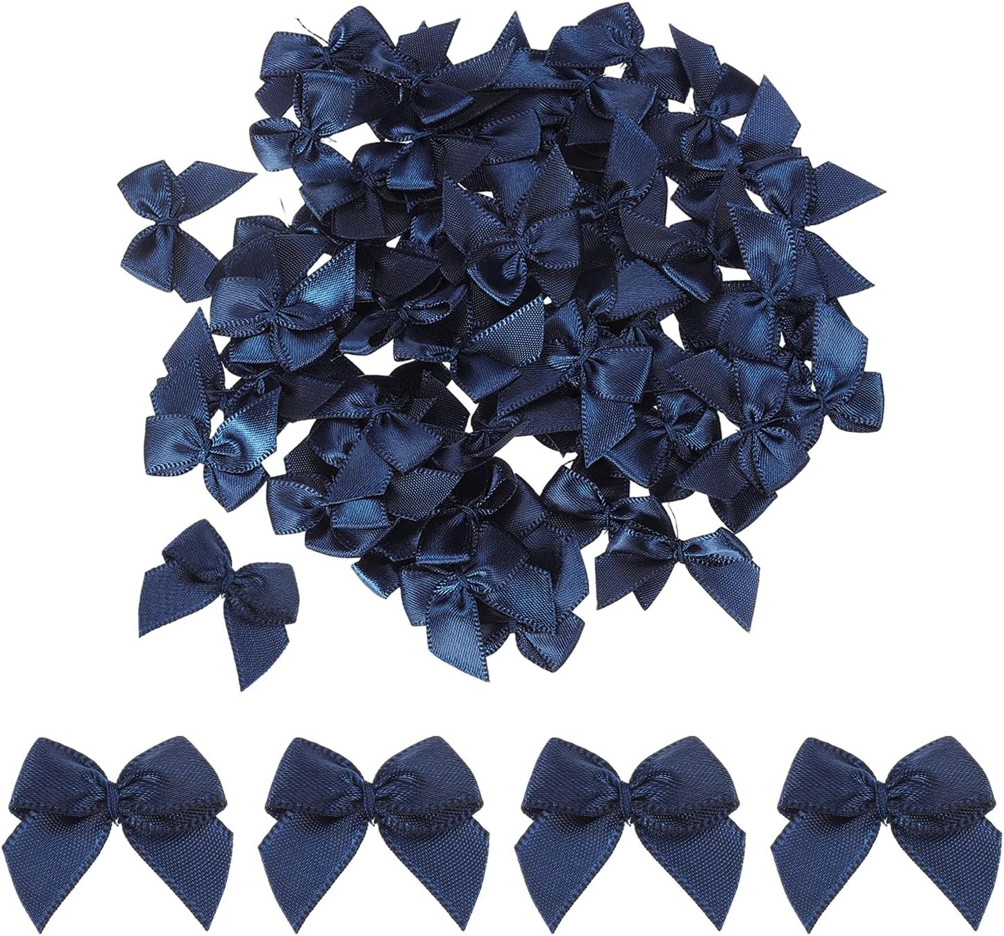 Amazon.com: MECCANIXITY 50 Pcs Mini Ribbon Bow 1" Mini Fabric Satin Ribbon Flower Bows for Craft ...
