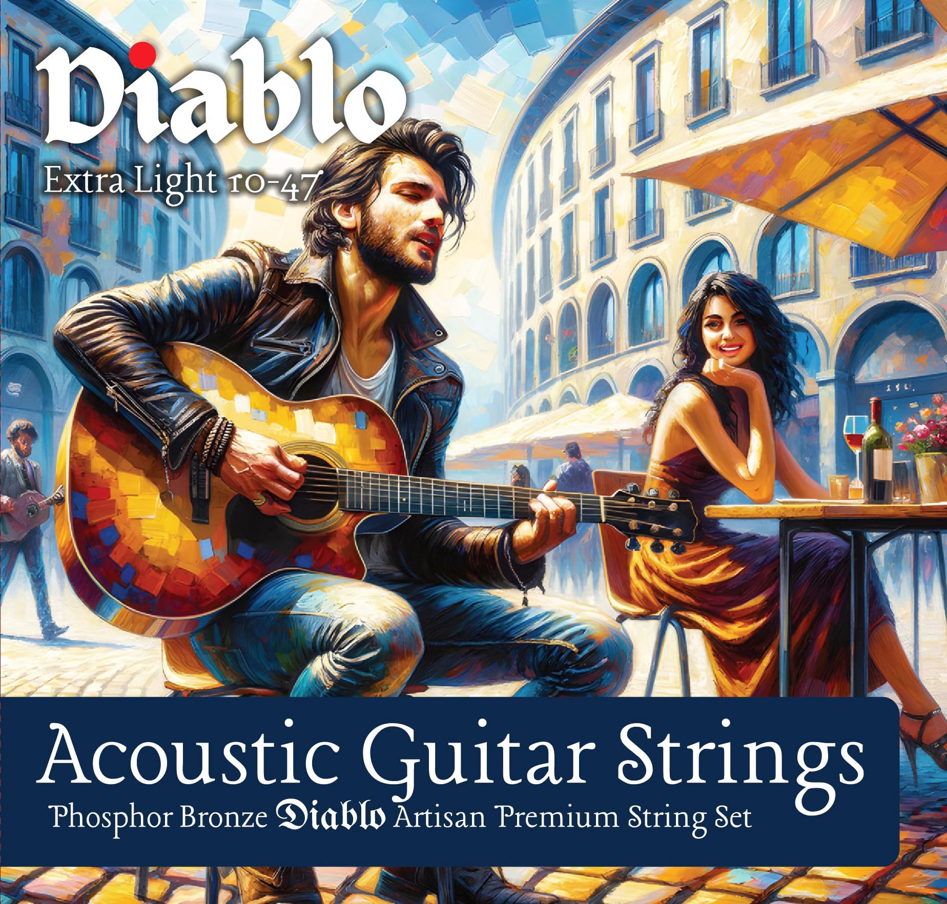 Adagio Professional Acoustic Guitar Strings Full Set/Pack - Gauge 10-47 ...