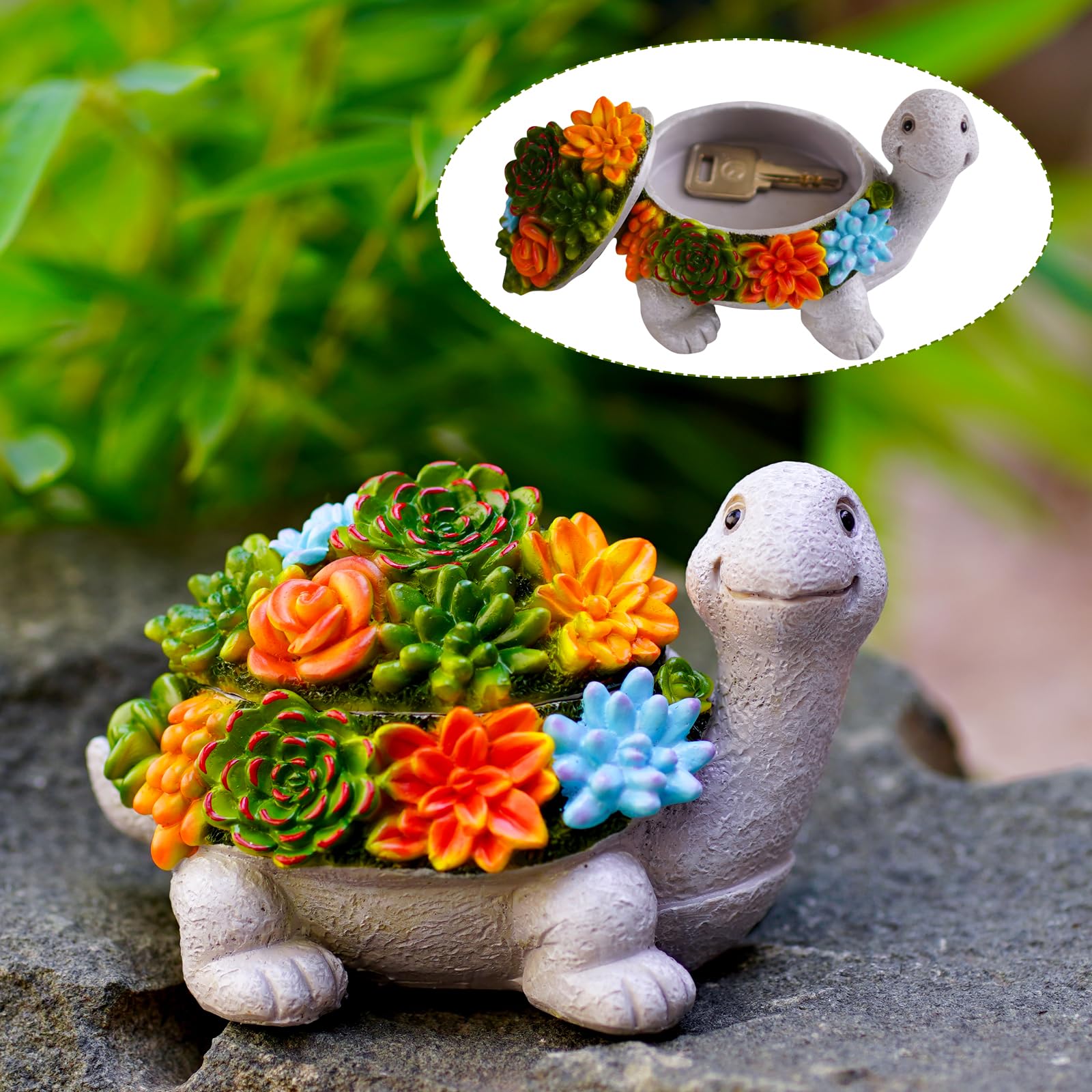 Amazon.com: Turtle Hide a Key Rock - Key Hider Garden Indoor Decoration ...