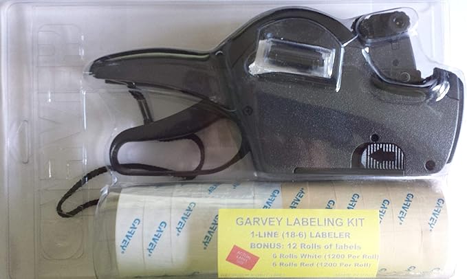 Amazon.com : Garvey 18-6 Pricing Gun Kit, Includes Labels and Extra Ink ...
