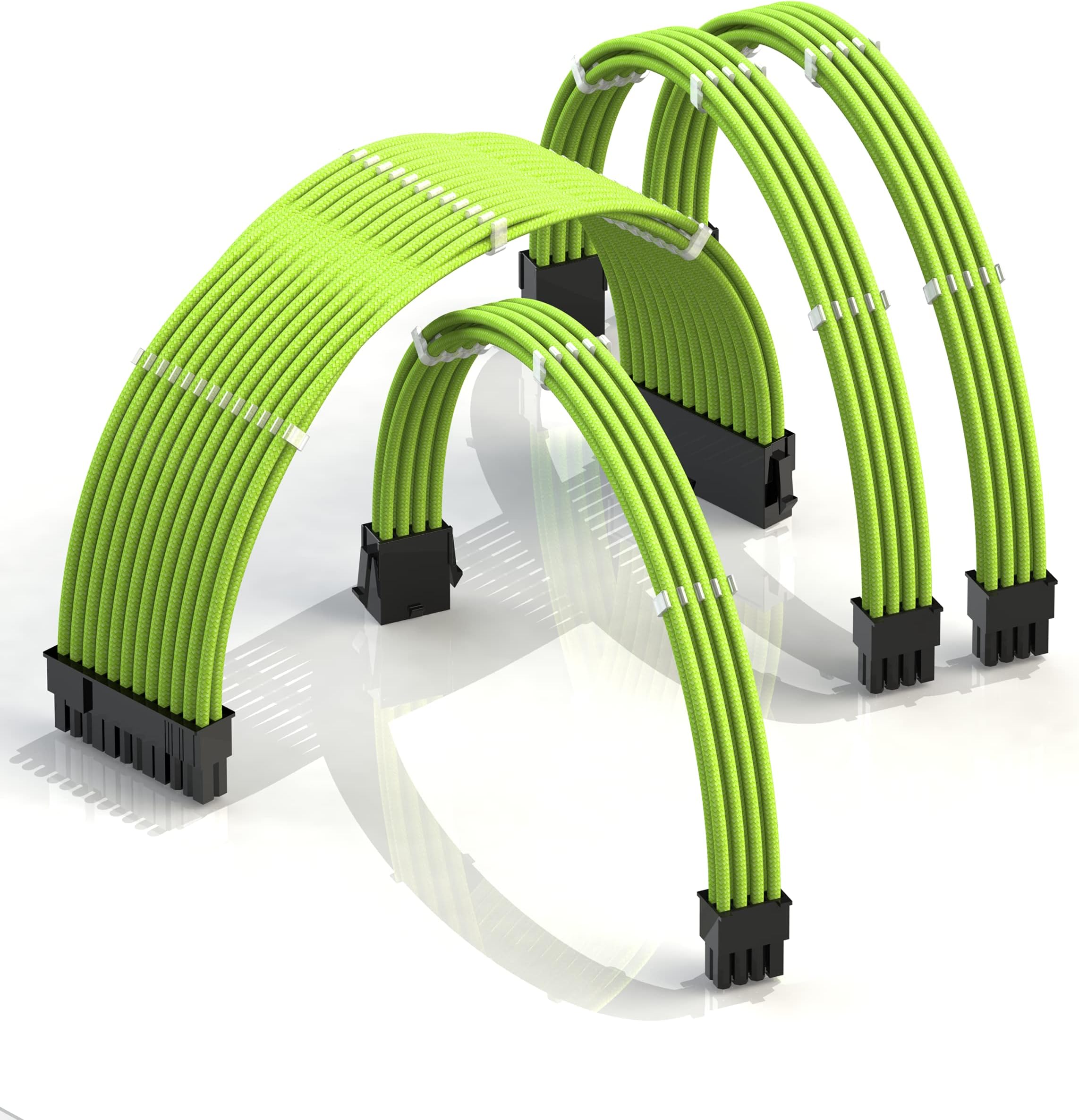 LINKUP - AVA 30cm PSU Cable Extension Sleeved Custom Mod GPU PC Braided ...