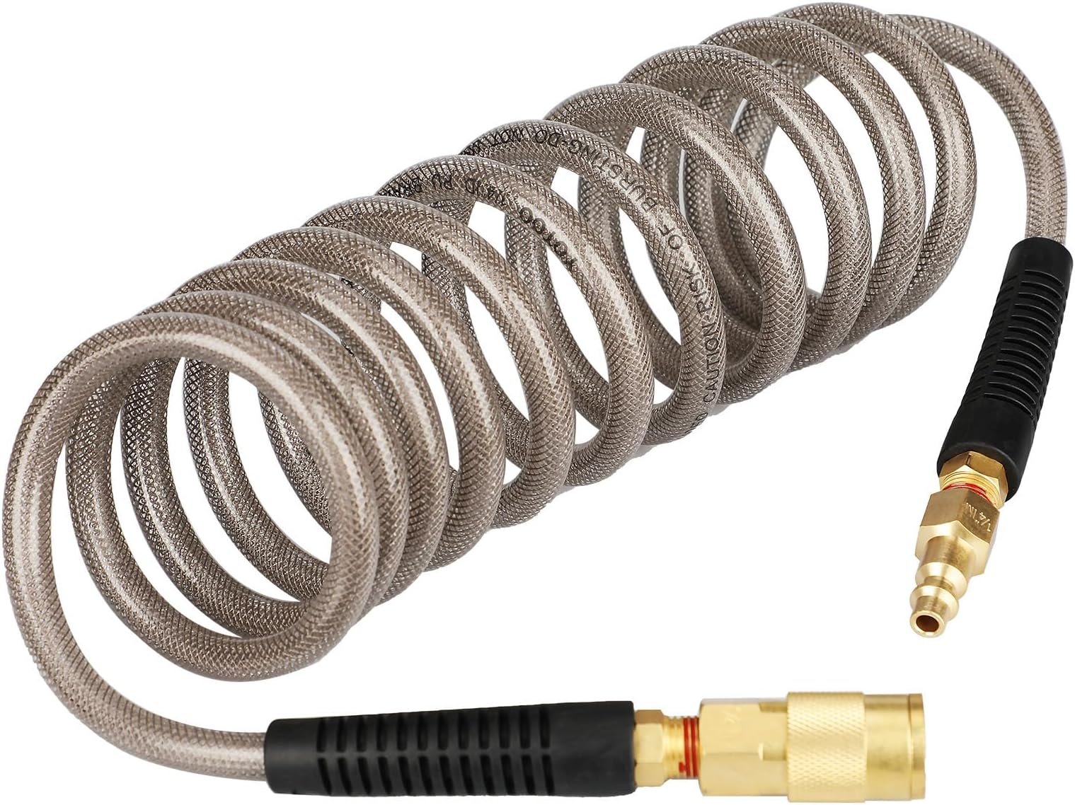 Heavy Duty Coiled Air Hose ID 1/4 Inch Polyurethane Air Compressor Coil ...