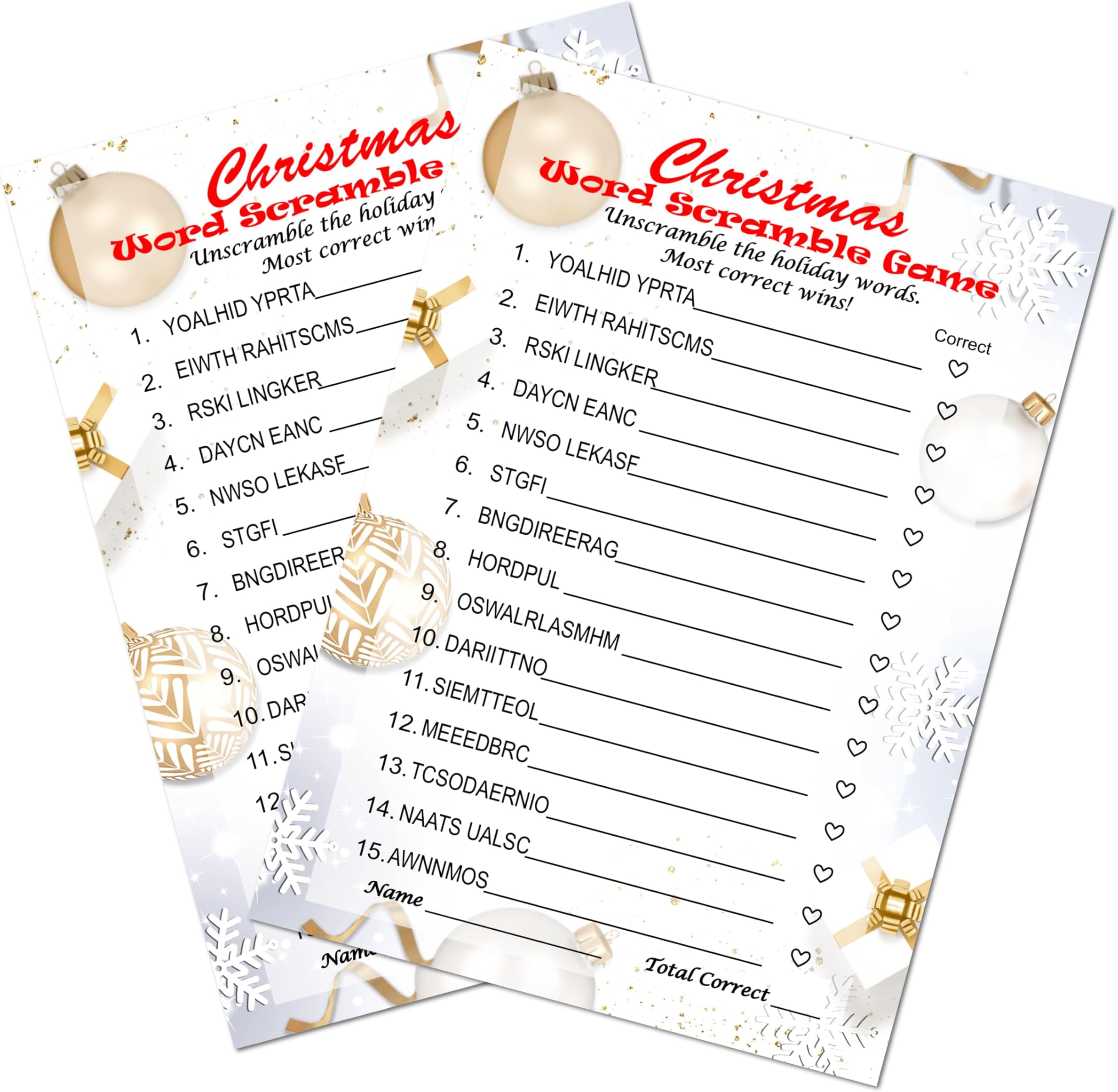 Amazon.com: Christmas Word Scramble Game, Christmas Holiday Party Ideas ...
